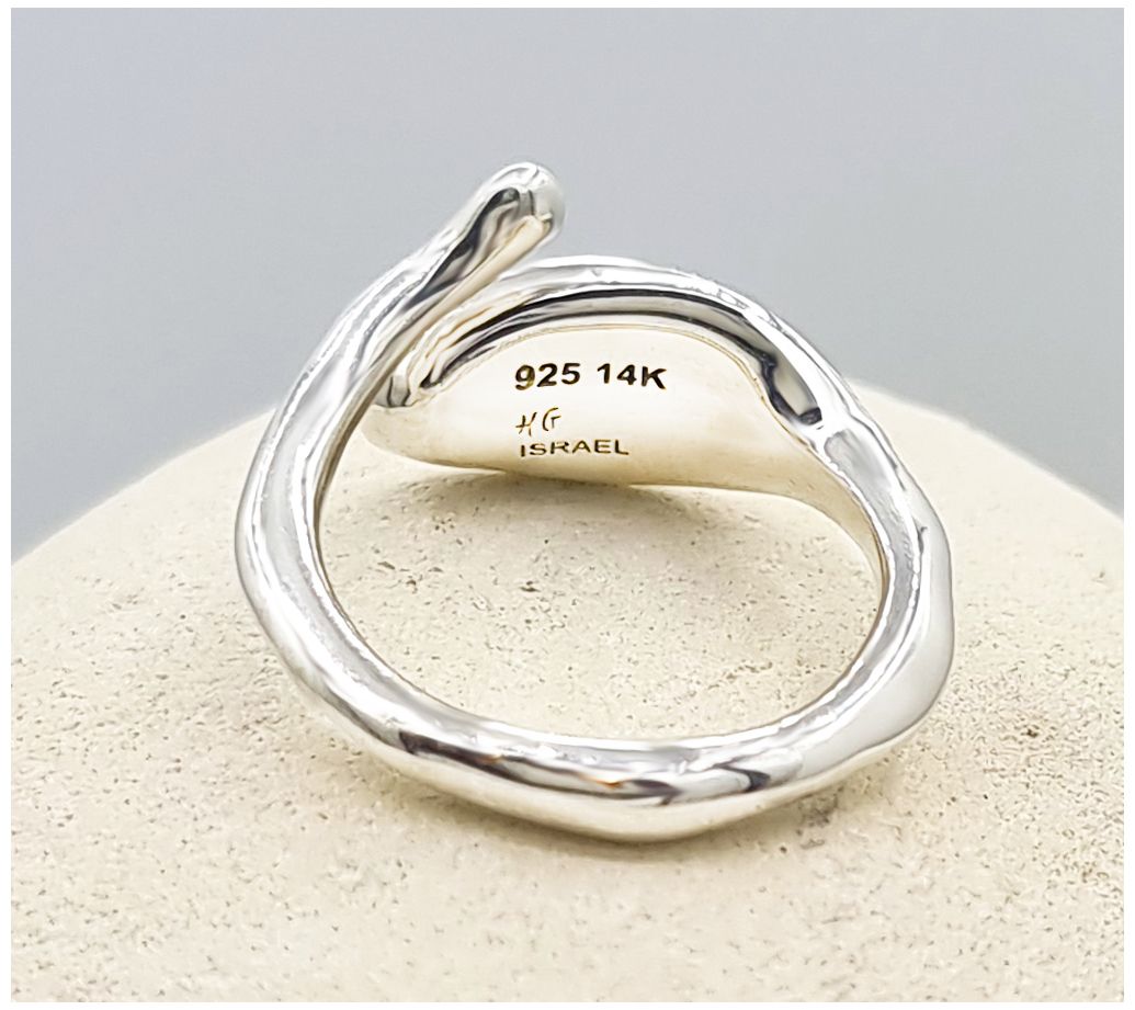 Hagit Sterling Silver & 14K Gold Accent Leaf Design Ring - QVC.com