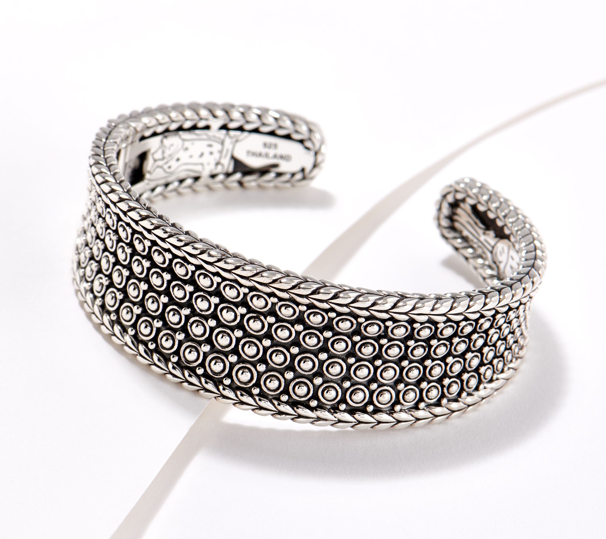 "As Is" JAI Sterling Silver Kalahari Concave Cuff, 53.3g - 60.1g - QVC.com