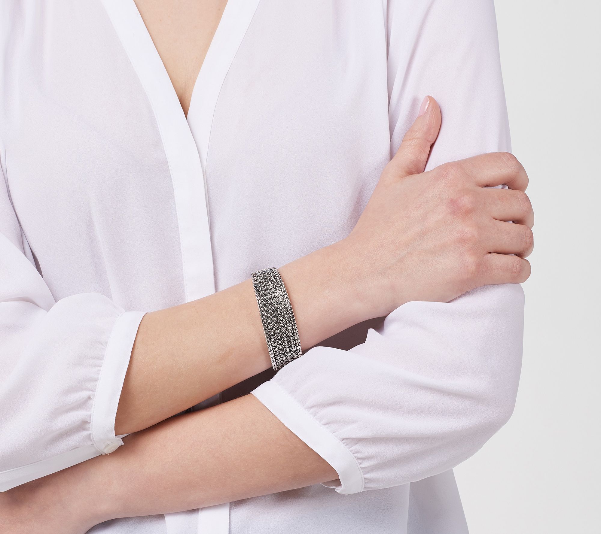"As Is" JAI Sterling Silver Kalahari Concave Cuff, 53.3g - 60.1g - QVC.com