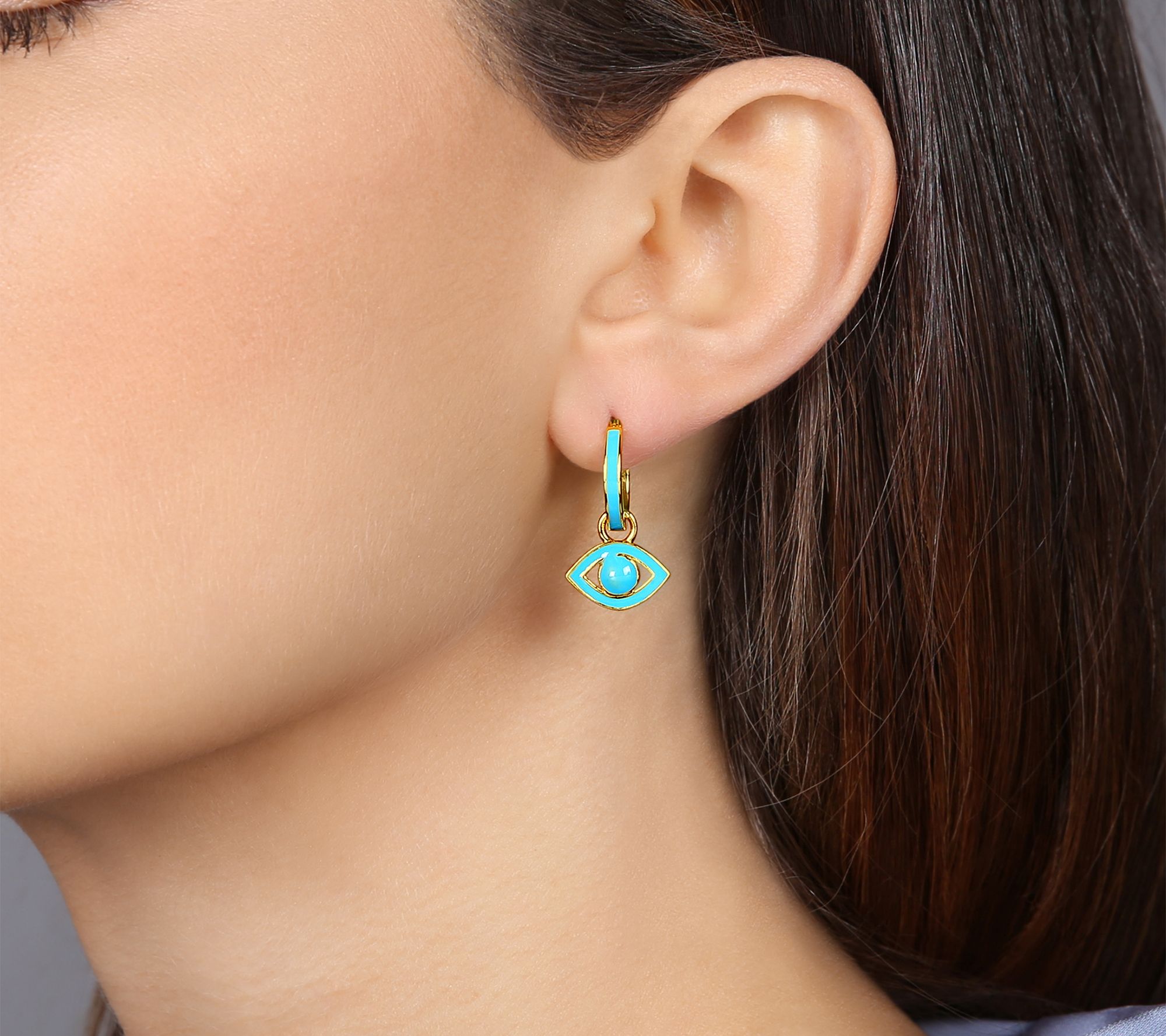 Netali Nissim Evil Eye & Hamsa Earrings, 18K Gold Plated - QVC.com