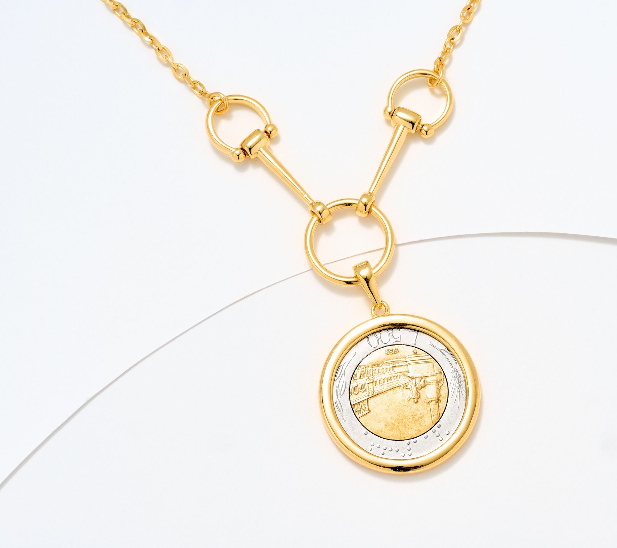 "As Is" David Markstein Sterling Silver 500 Lira Coin 18" Necklace ...