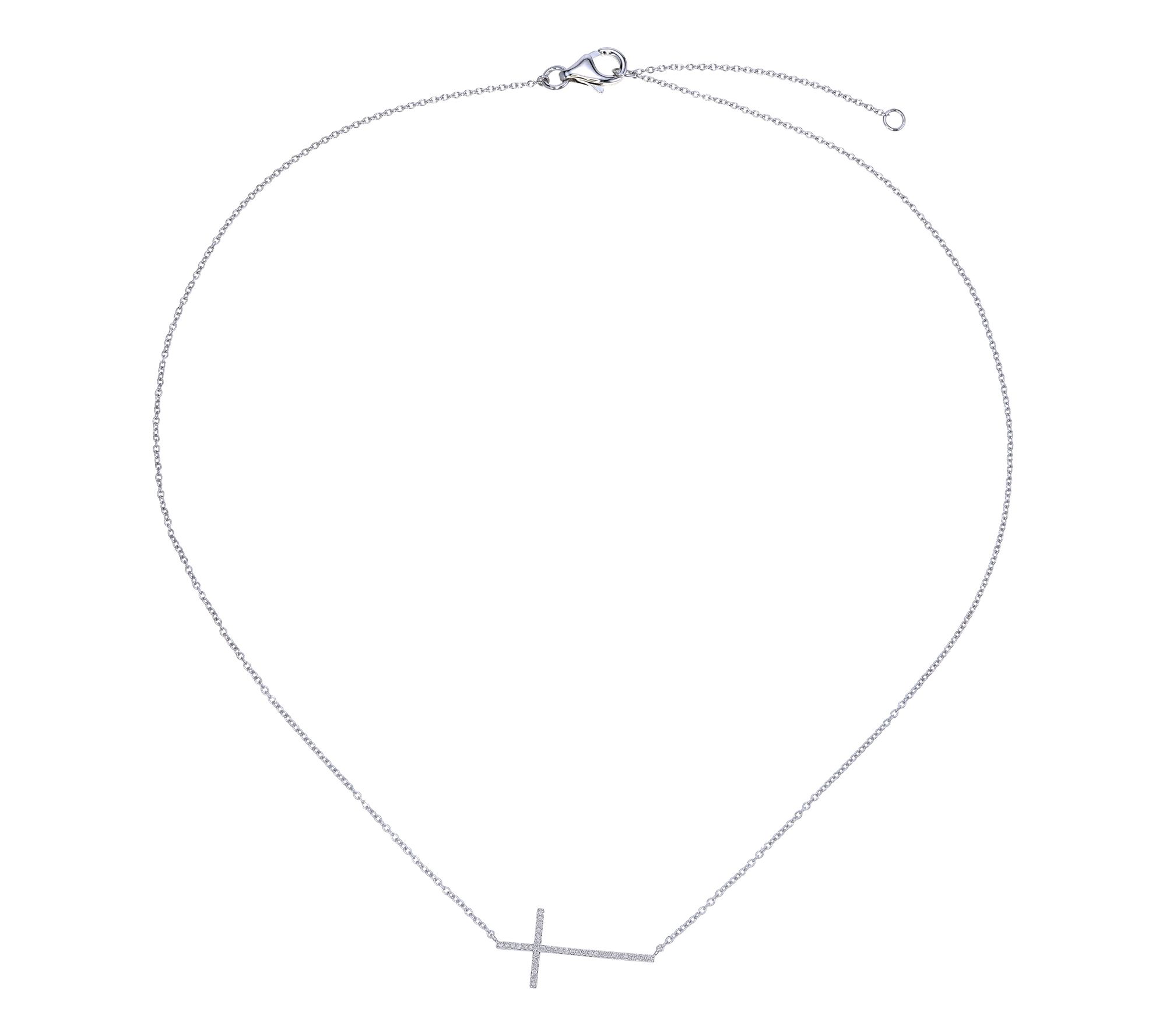 Accents by Affinity Diamond Cross Necklace, Sterling Silver - QVC.com