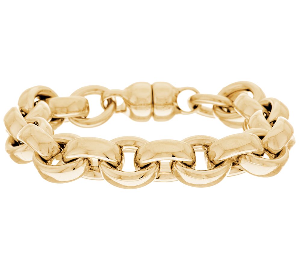 Oro Nuovo 6-3/4" Oval Rolo Link Bracelet 14K Gold Over Resin - QVC.com