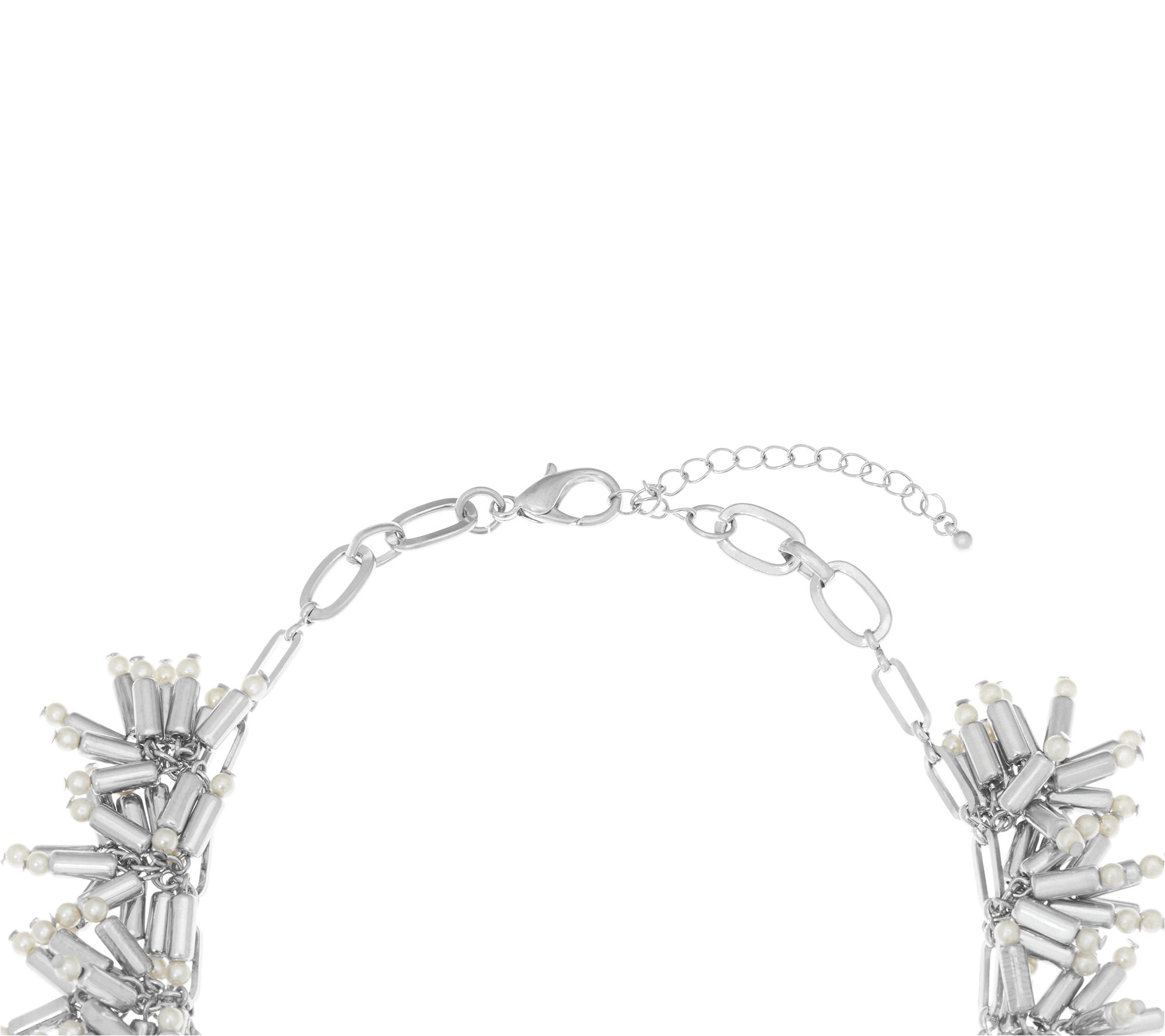 "As Is" Dangle Stick Cluster Necklace with Simulated Pearl Accents ...