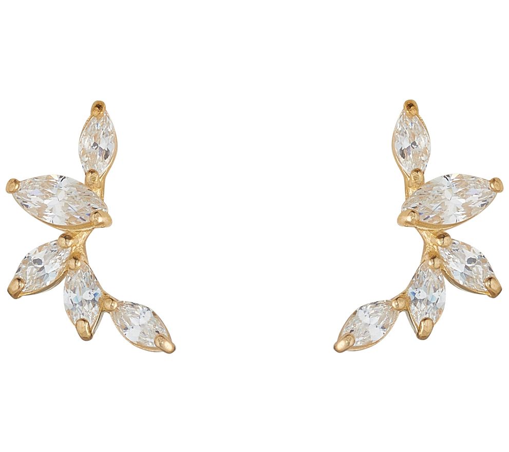 NJO Designs 10K Gold Cluster Climber Earrings - QVC.com
