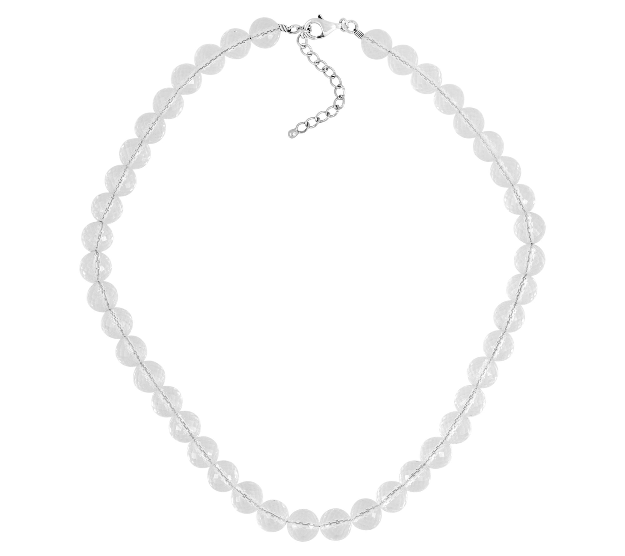 Sterling Silver Rock Crystal Beaded Necklace - QVC.com