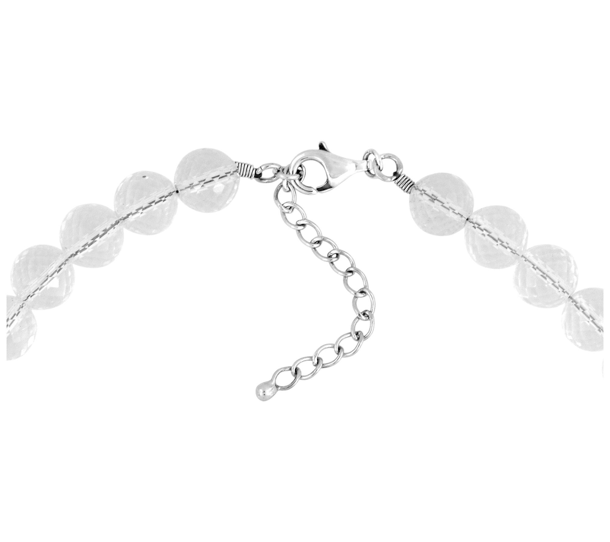 Sterling Silver Rock Crystal Beaded Necklace - QVC.com