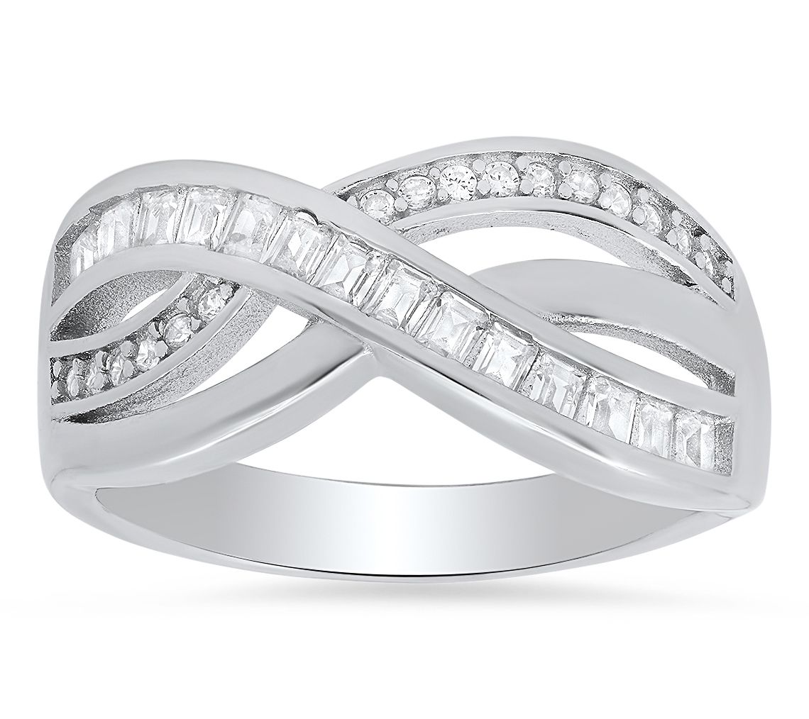 Sterling Silver 0.60 cttw Cubic Zirconia Highway Ring - QVC.com