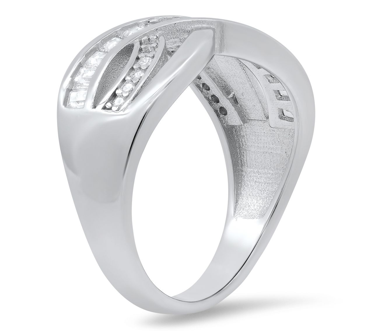 Sterling Silver 0.60 cttw Cubic Zirconia Highway Ring - QVC.com