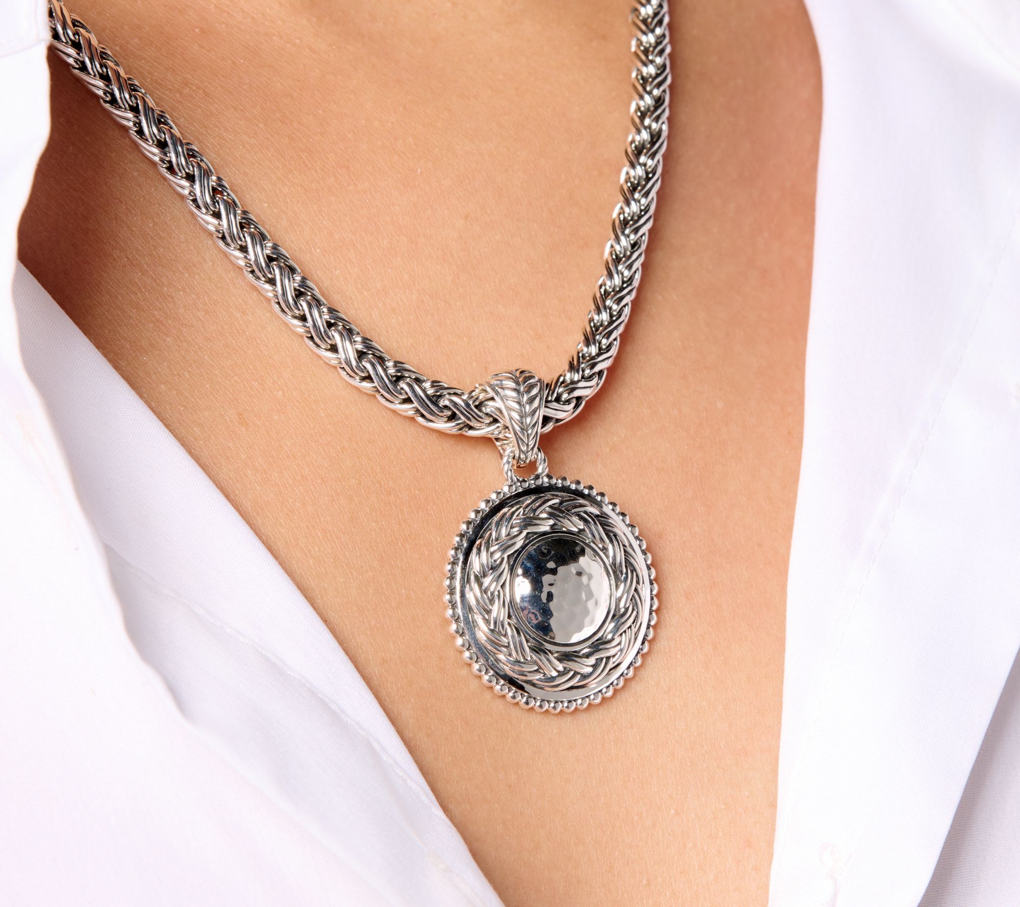 JAI Sterling Silver Legacy Woven Textured Enhancer, 13.0g - QVC.com