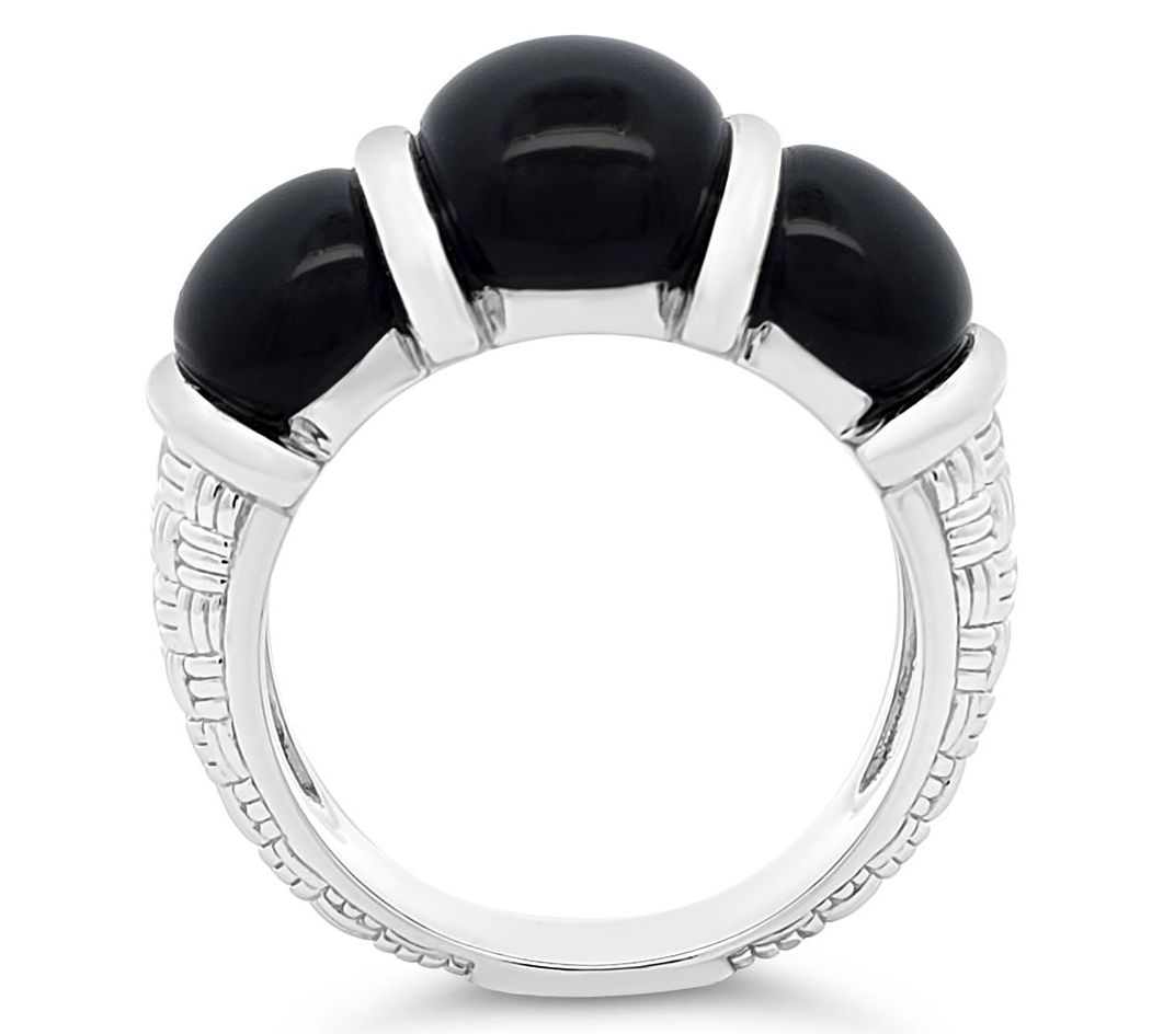 Ariva Sterling Silver Onyx Hyannis Ring - QVC.com