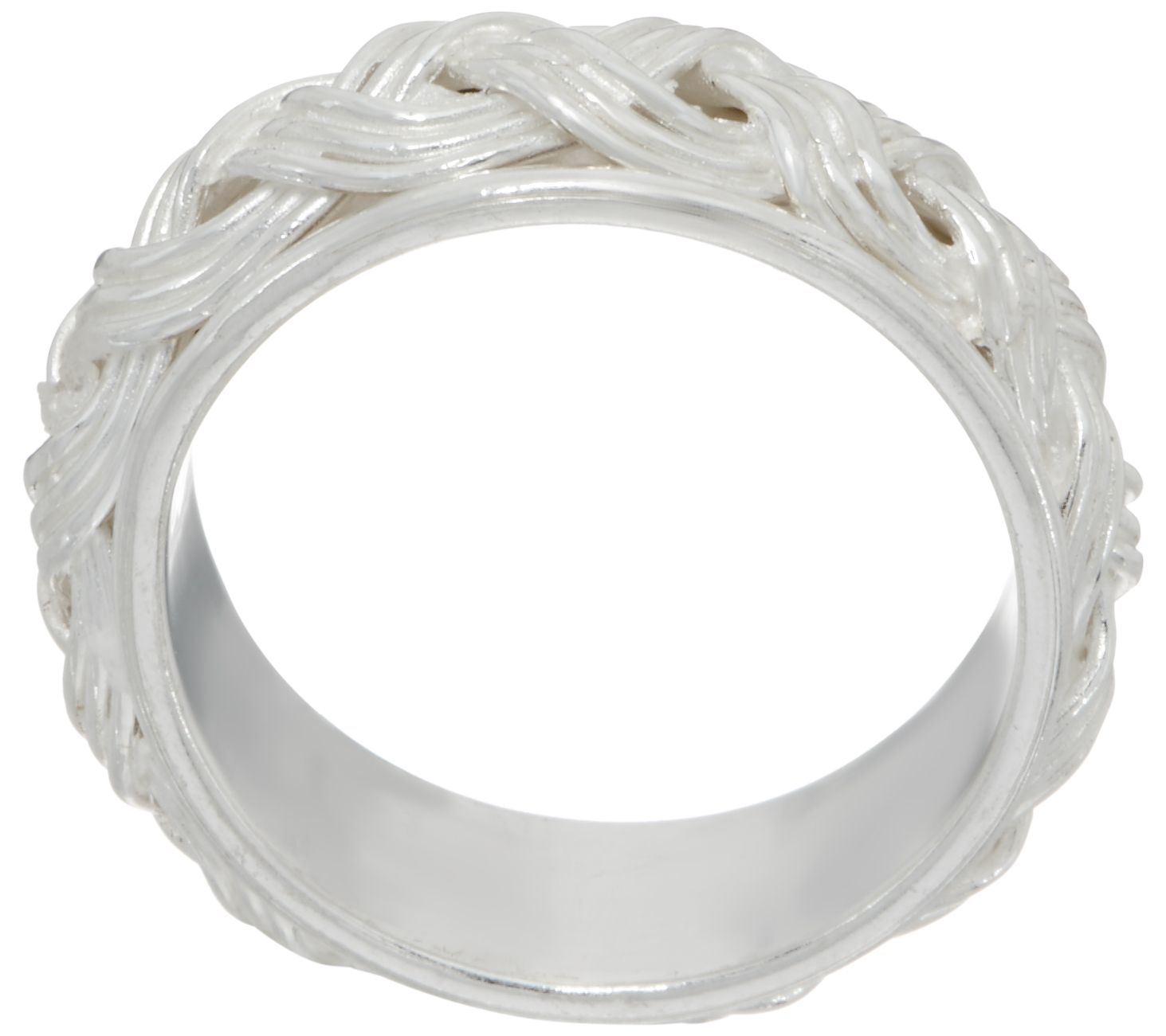 Sterling Silver Braided Inlay Band Ring by Silver Style - QVC.com