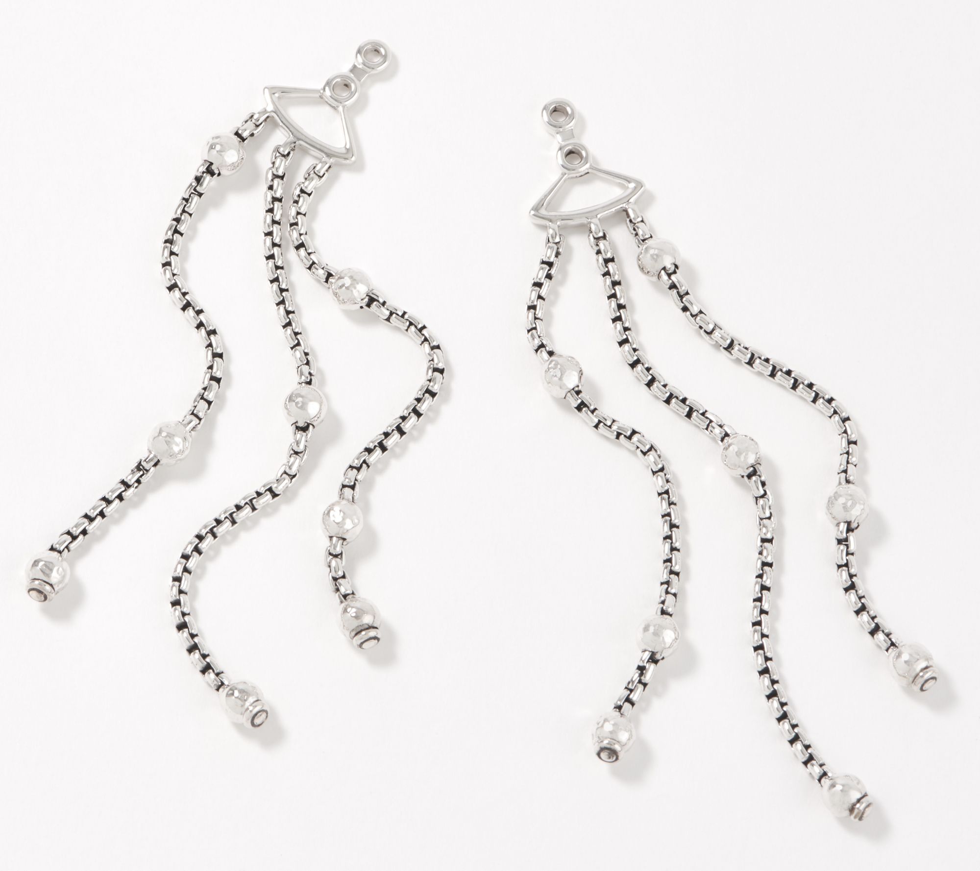 "As Is" JAI Sterling Silver Hammered Bead Earring Jackets - QVC.com