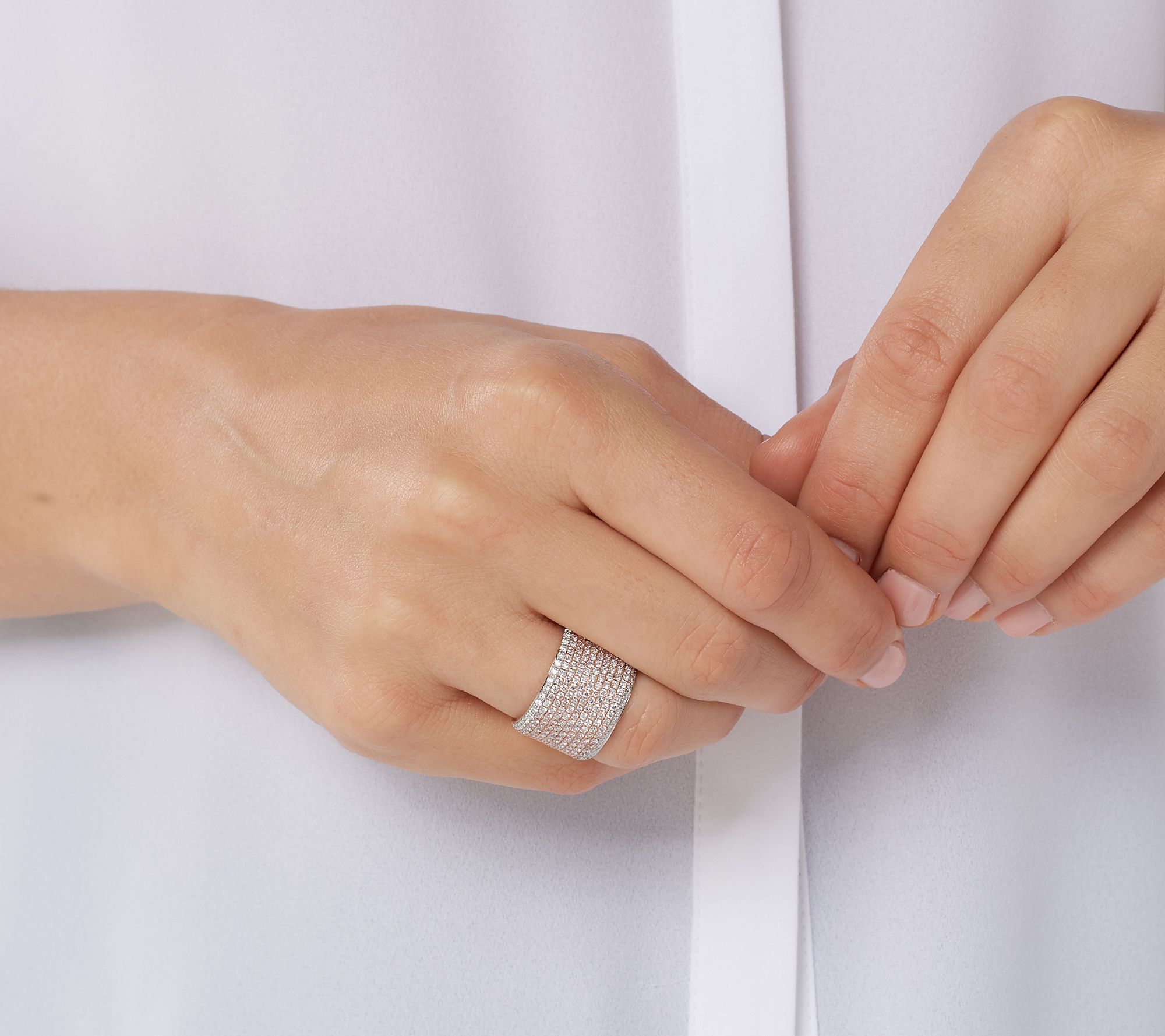 "As Is" Affinity Diamonds Natural Pink 14K Band Ring - QVC.com