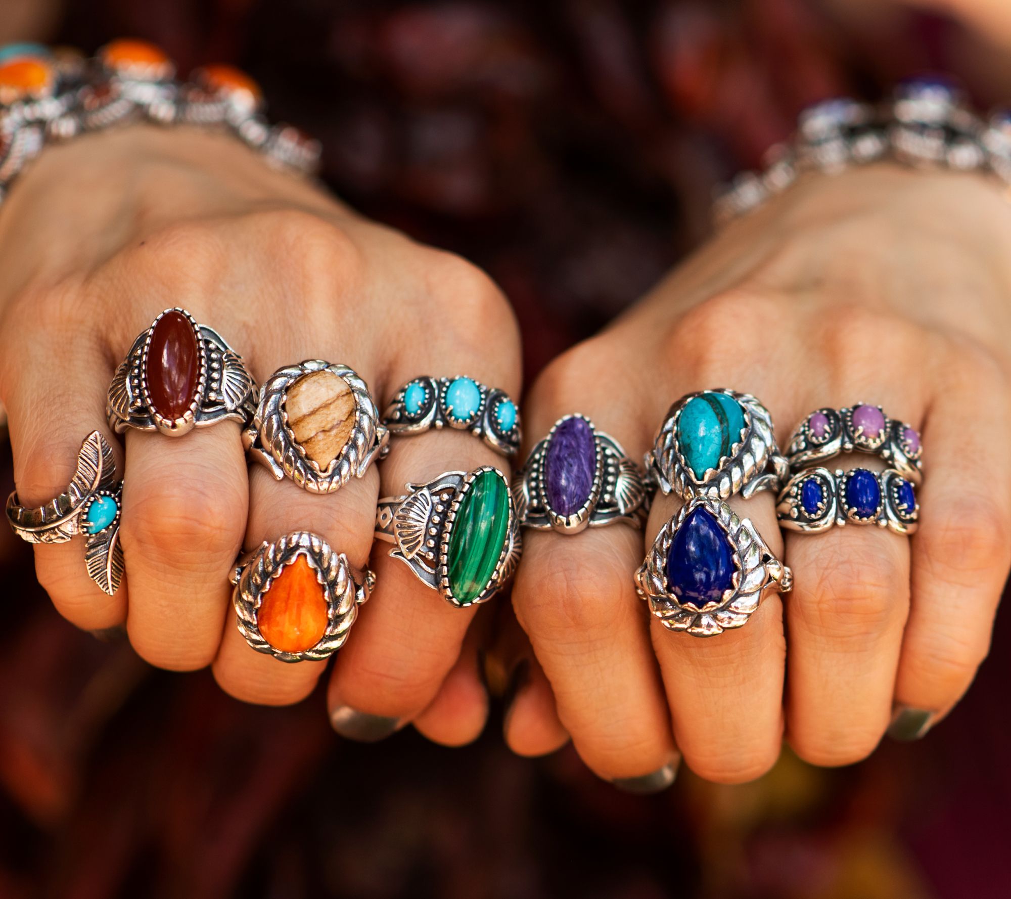 "As Is" American West Sterling 3-Stone Oval Gemstone Ring - QVC.com