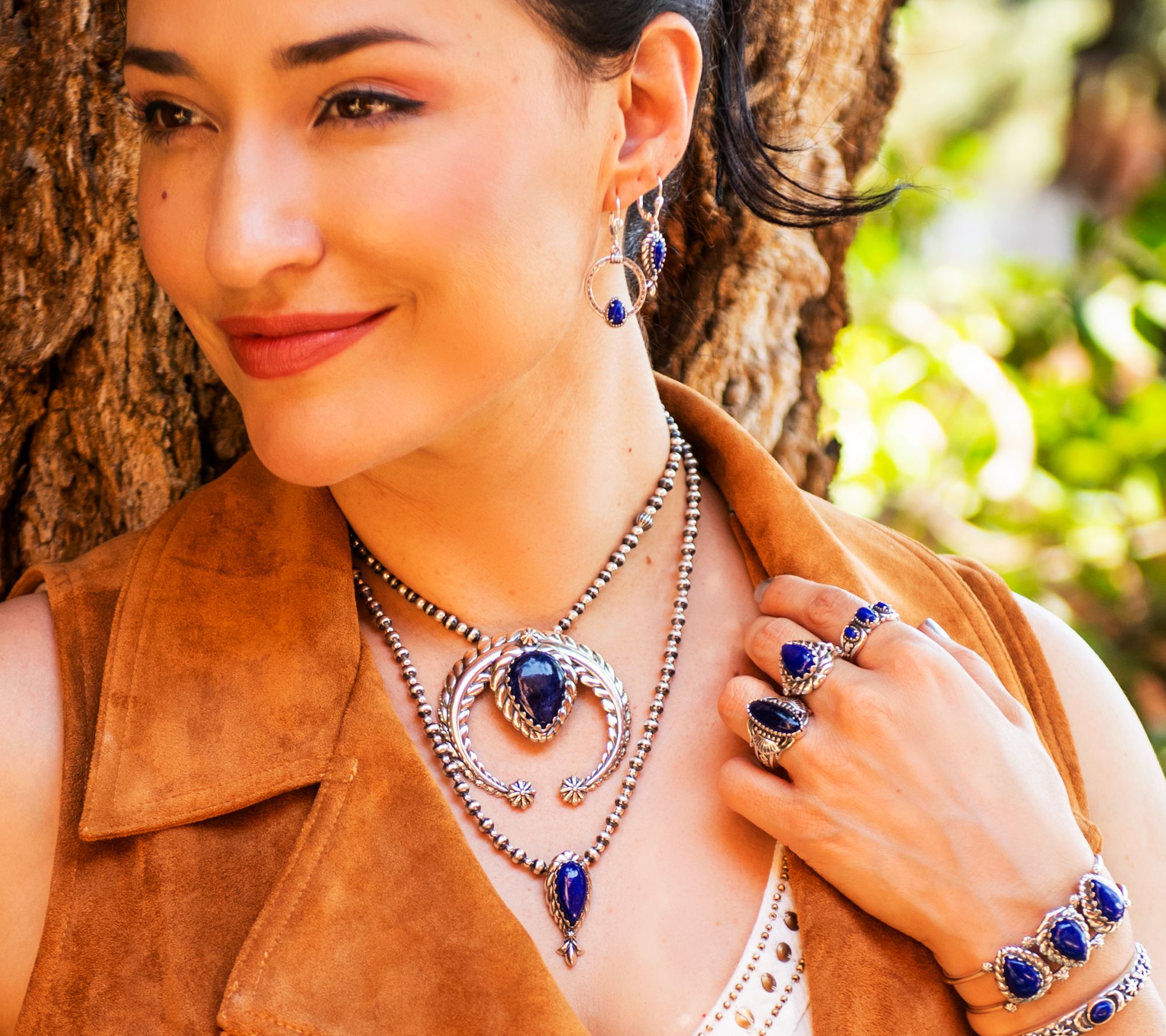 "As Is" American West Sterling 3-Stone Oval Gemstone Ring - QVC.com