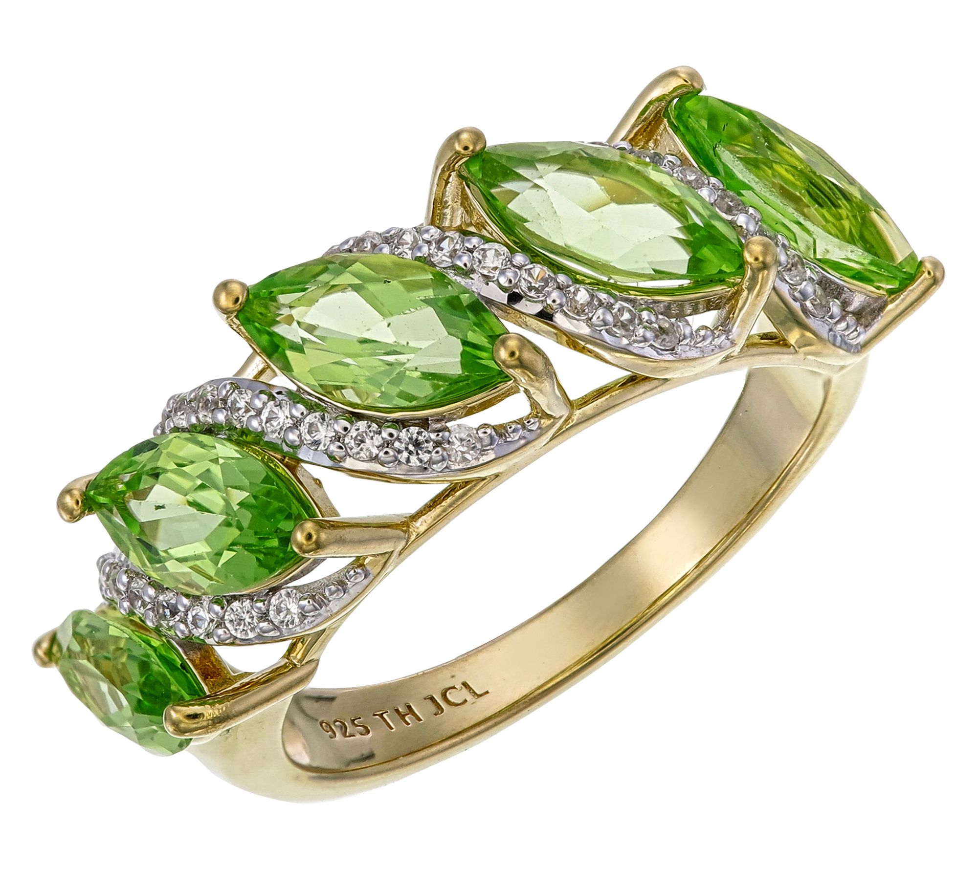 Affinity Gems Peridot Marquise Cut Ring, Sterling Silver - QVC.com