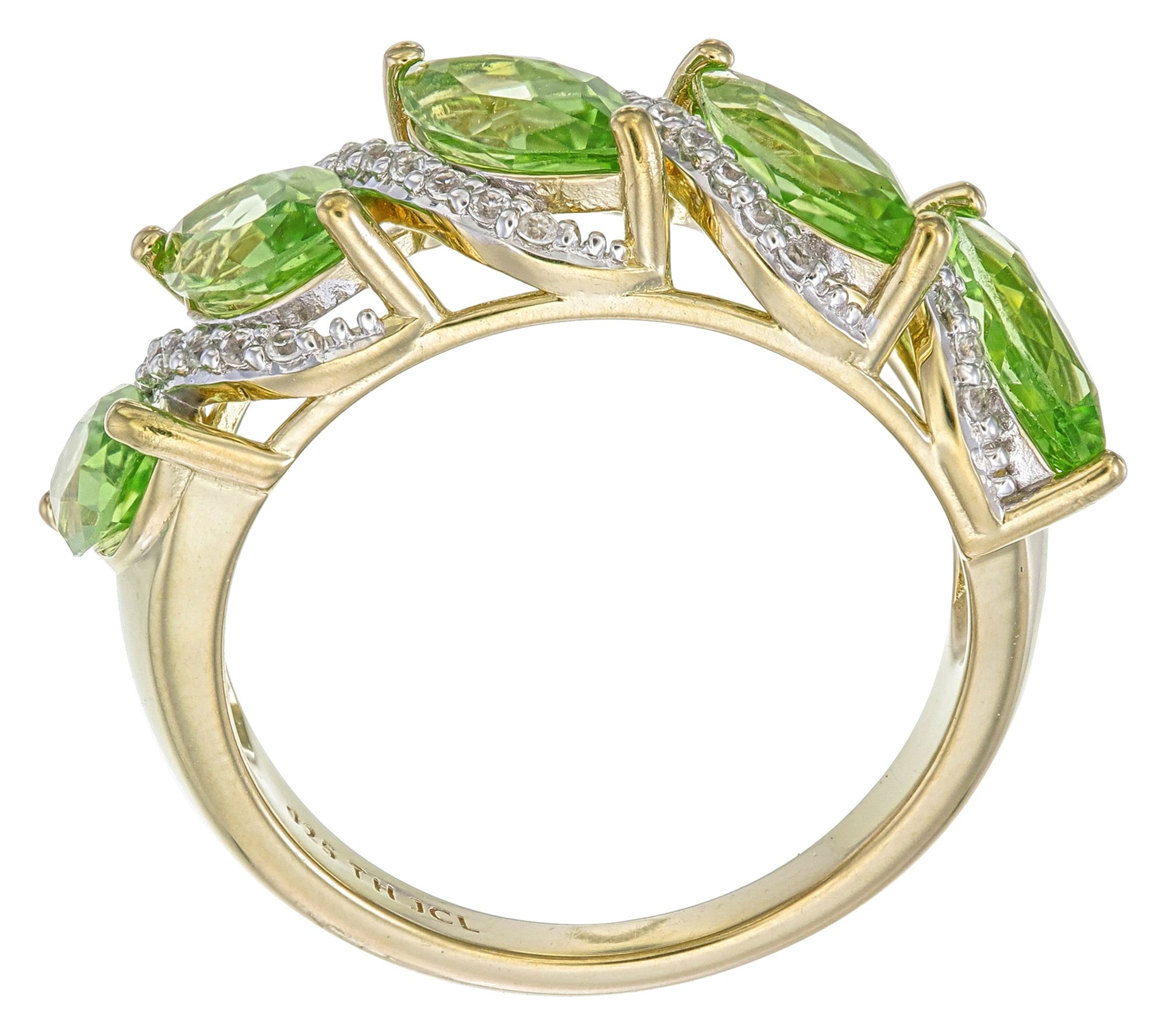 Affinity Gems Peridot Marquise Cut Ring, Sterling Silver - QVC.com