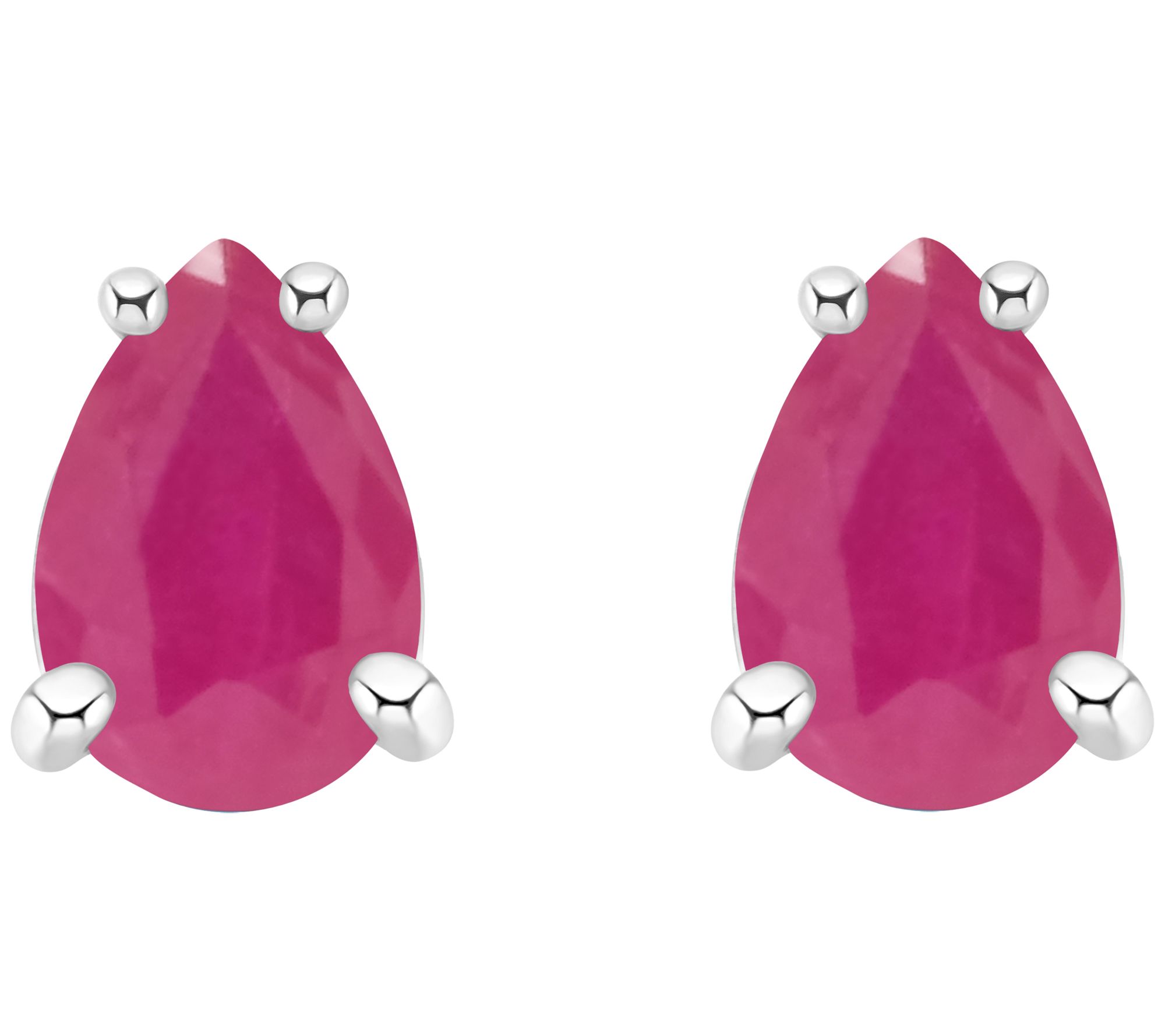 14K Gold Pear-Cut 1.00 cttw Ruby Stud Earrings - QVC.com