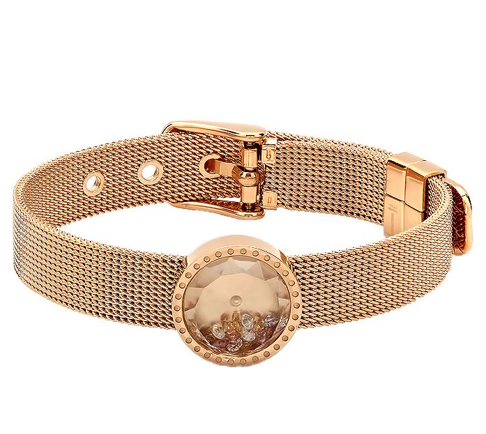 Steel by Design Stainless Steel Crystal StationMesh Bracelet - QVC.com