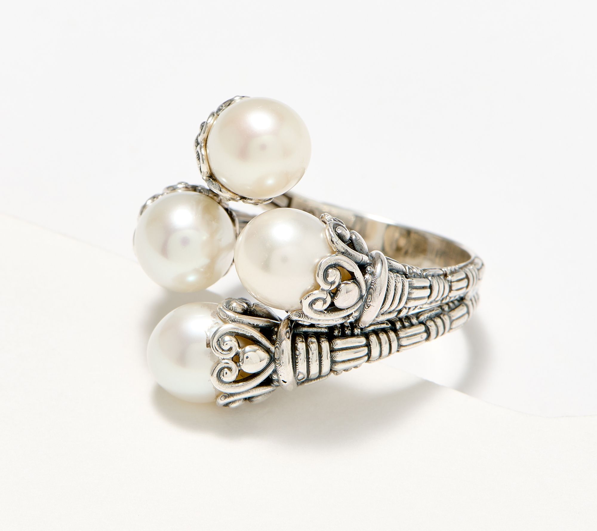"As Is" Artisan Crafted by Robert Manse SS Freshwater Pearl Wrap Ring ...