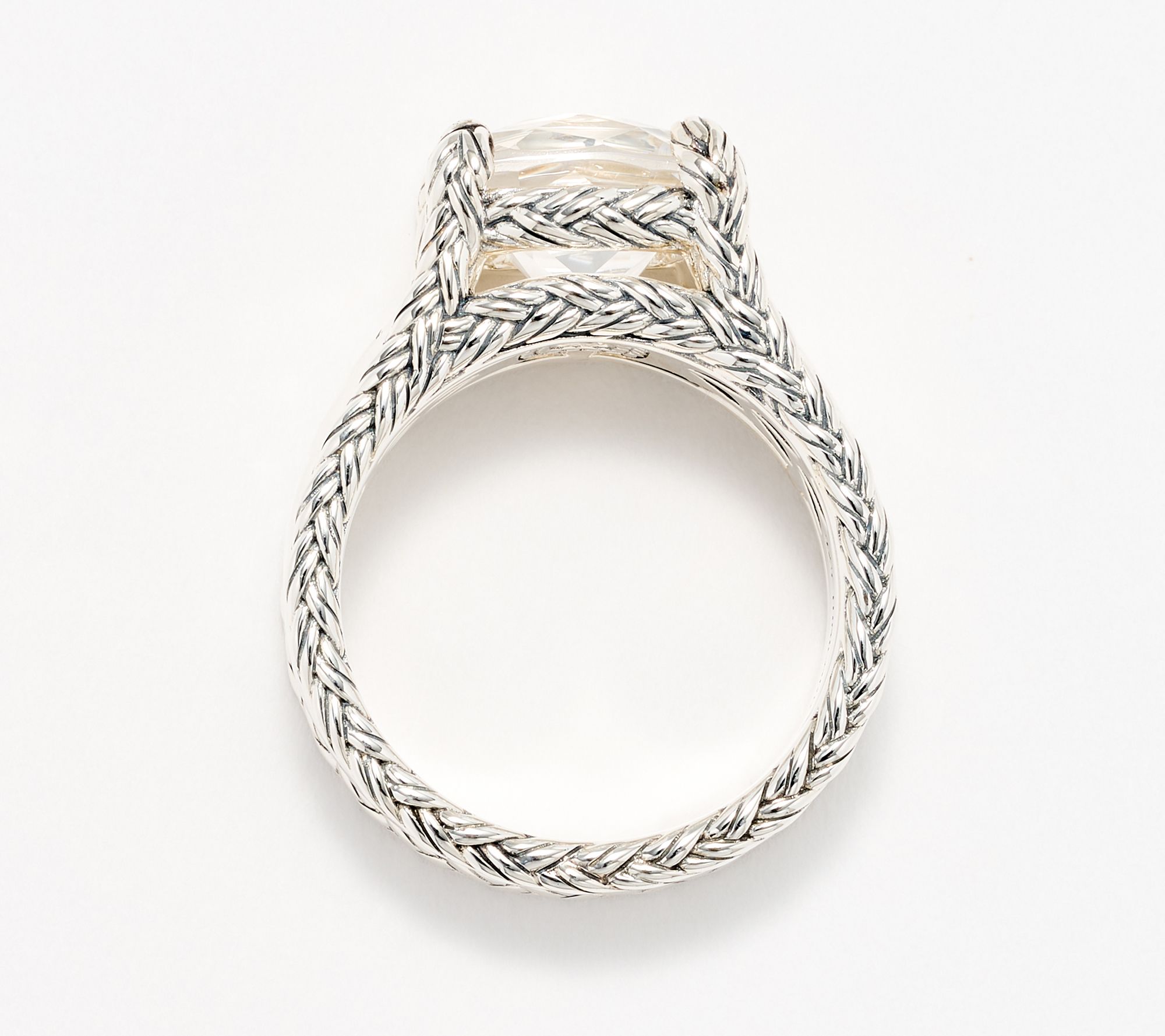 JAI Sterling Silver Legacy Woven Textured Gemstone Ring - QVC.com