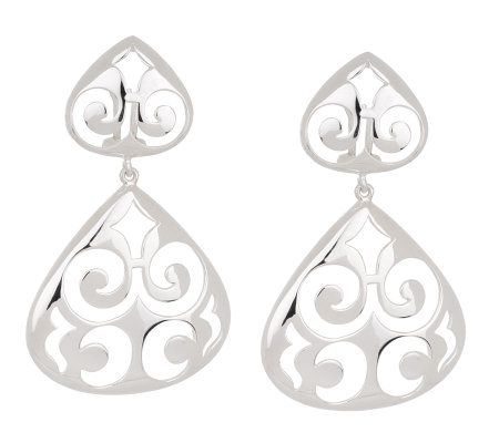 Elizabeth Rand Sterling Double Drop Earrings - QVC.com