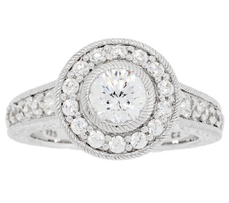 "As Is" Judith Ripka Sterling 118 Facet Diamonique Estate Ring - QVC.com