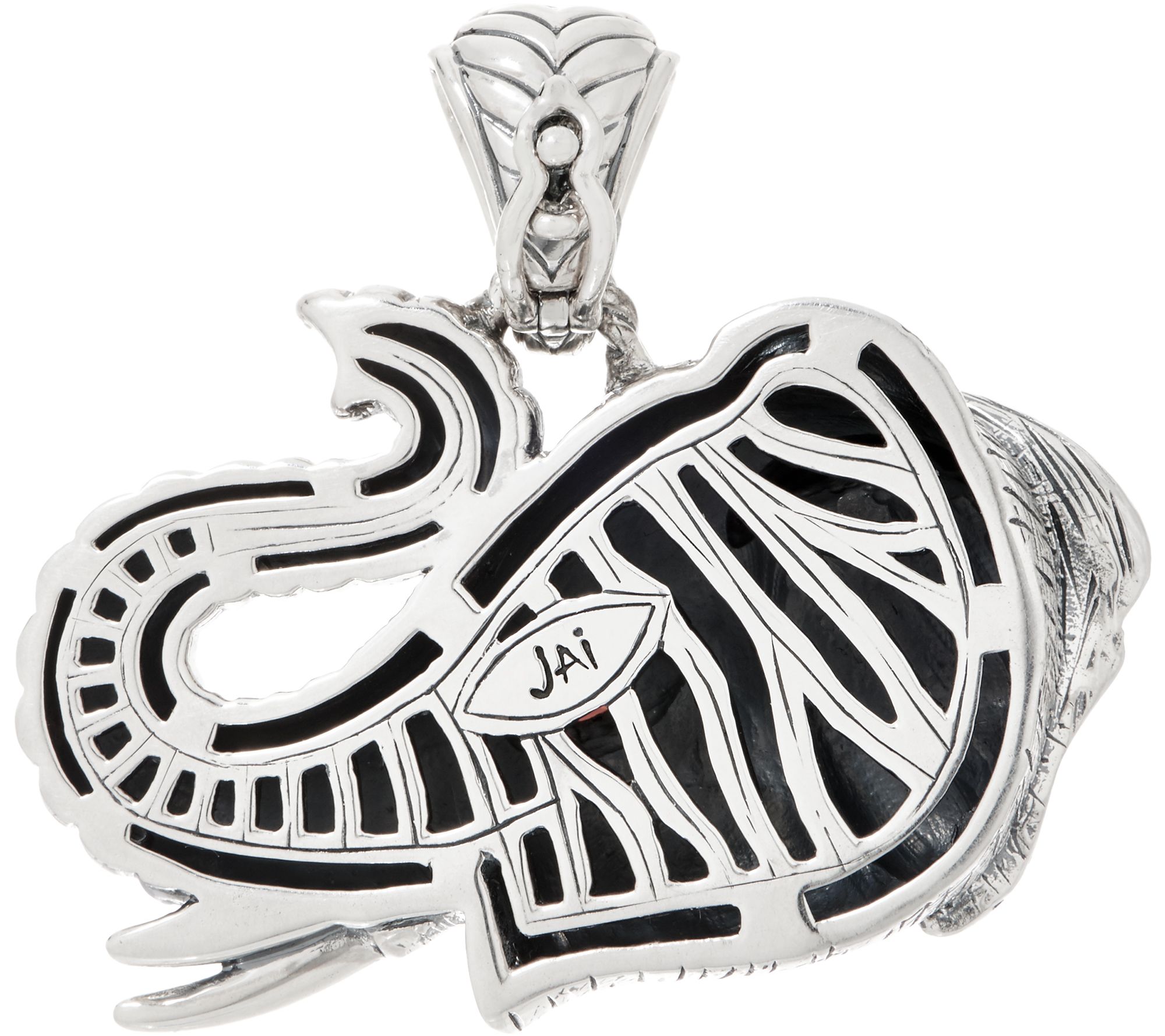 "As Is" JAI Sterling Silver & Gemstone Elephant Enhancer, 21.1g - QVC.com