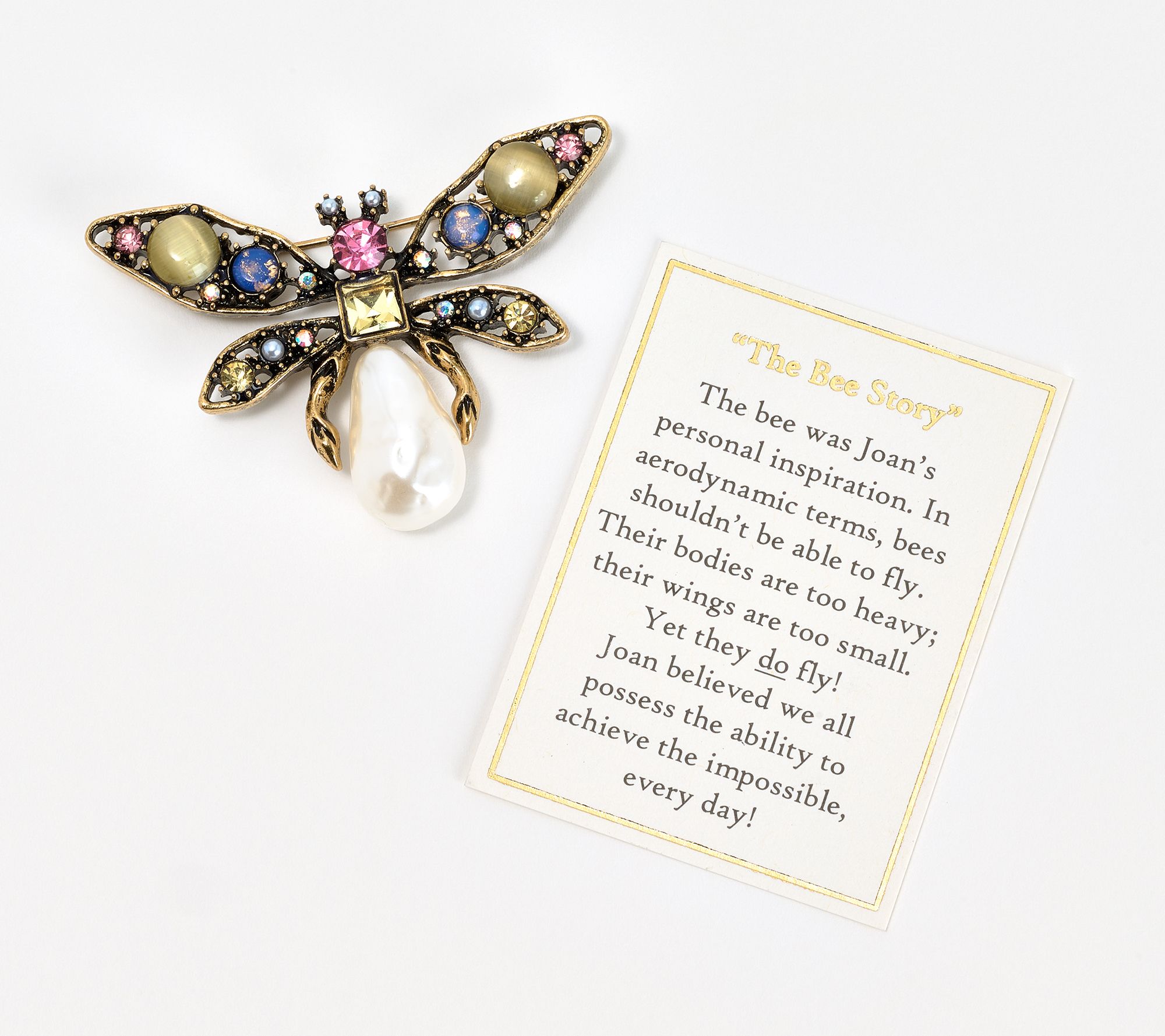 Joan Rivers Baroque Pearl Bee Pin - QVC.com