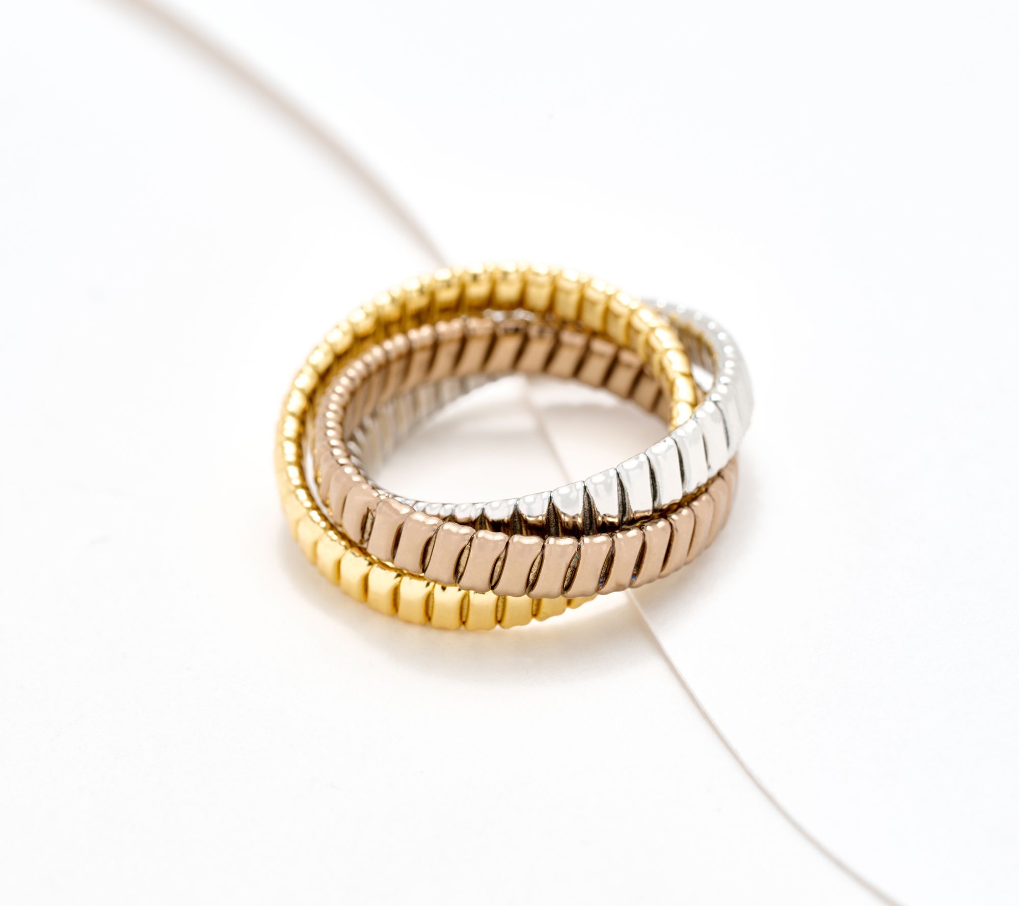 David Markstein Bronze Triple Tubogas Rolling Ring - QVC.com