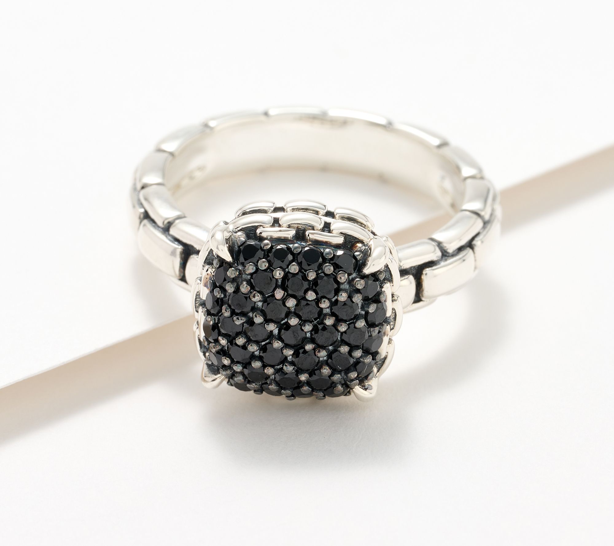 JAI Sterling Silver Signature Pave Gemstone Ring, 0.6cttw - QVC.com