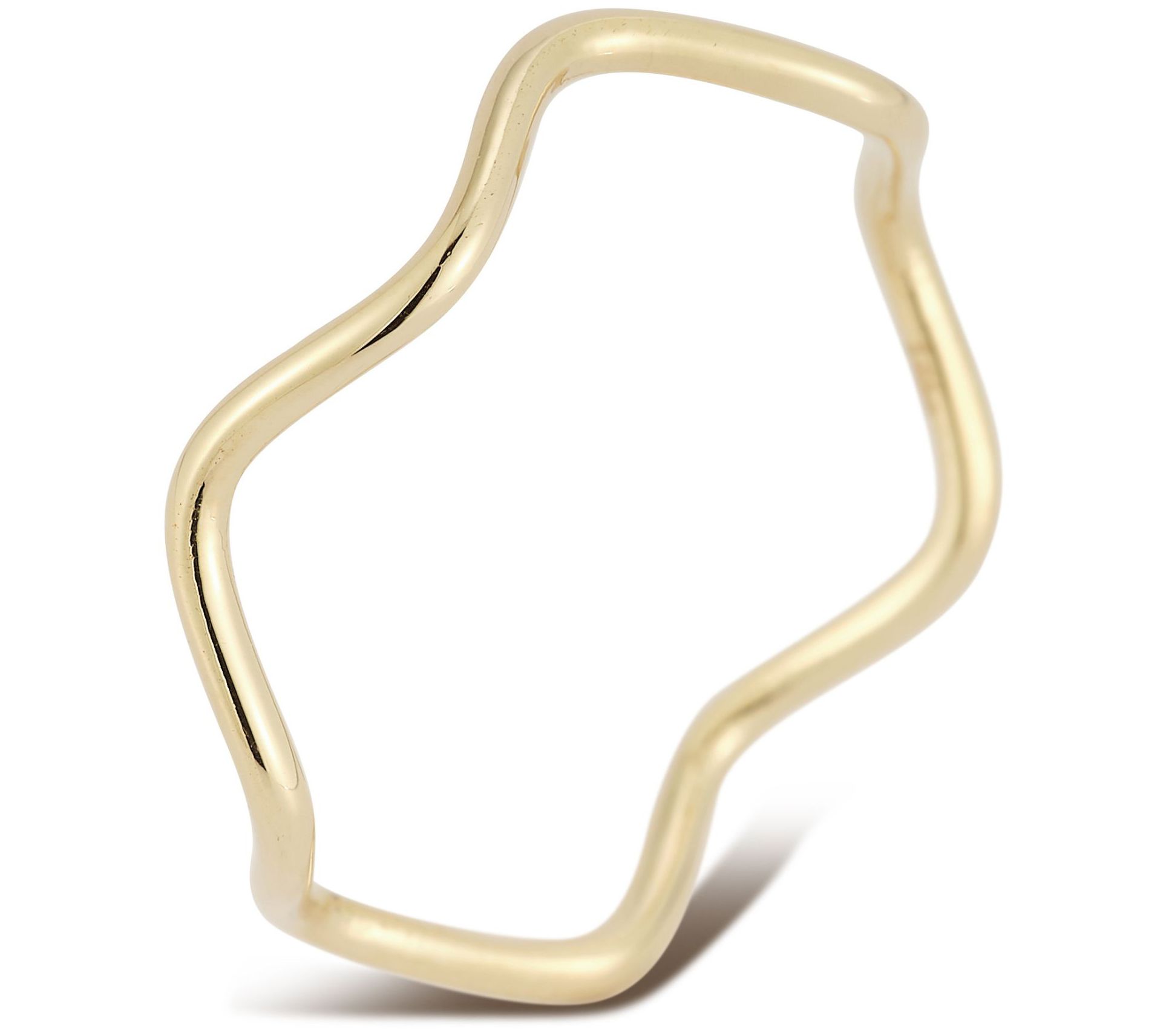 Luminosa Gold Zigzag Wave Ring, 14K - QVC.com