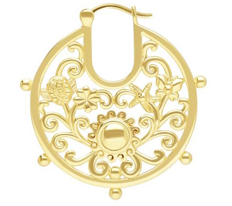 Goddaughters 14K Gold Clad Goddess Scroll Earri ngs - QVC.com