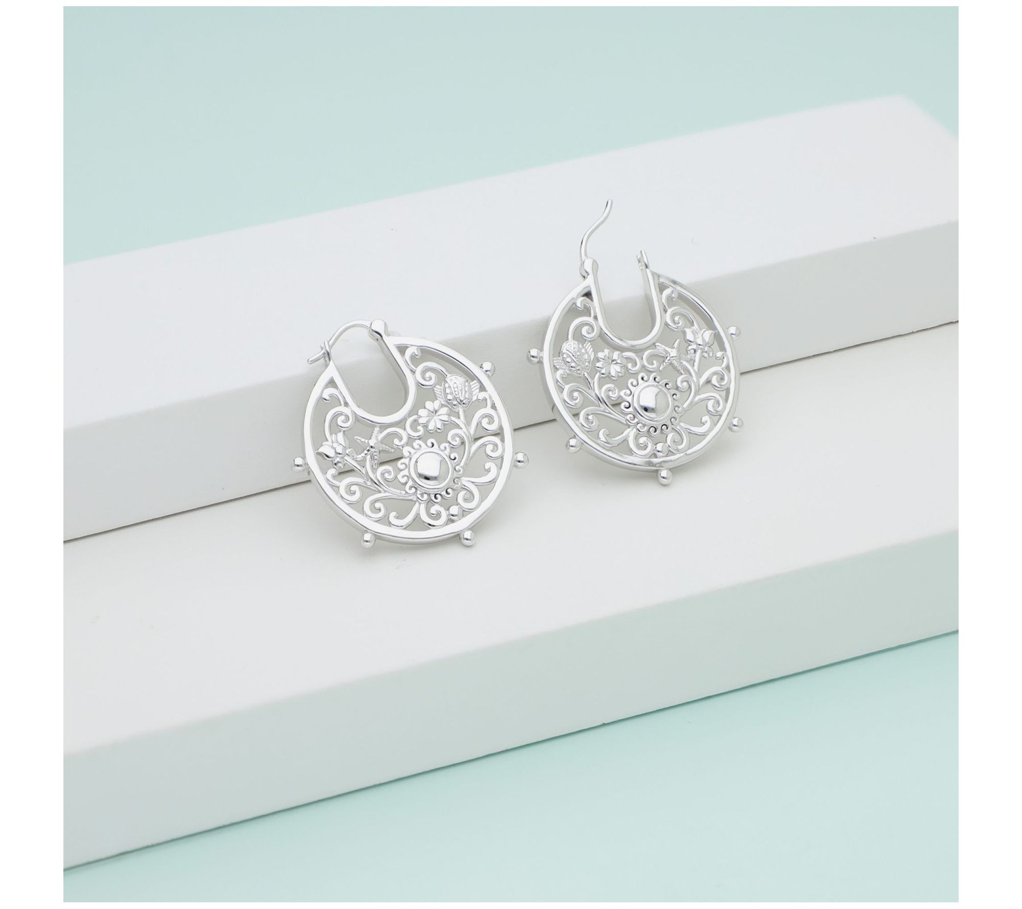 Goddaughters Sterling Silver Goddess Scroll Earrings - QVC.com