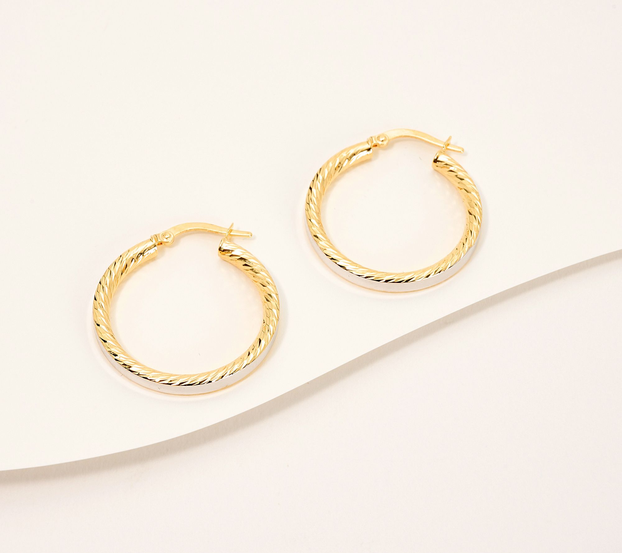 Italian Gold Hoop Earrings QVC