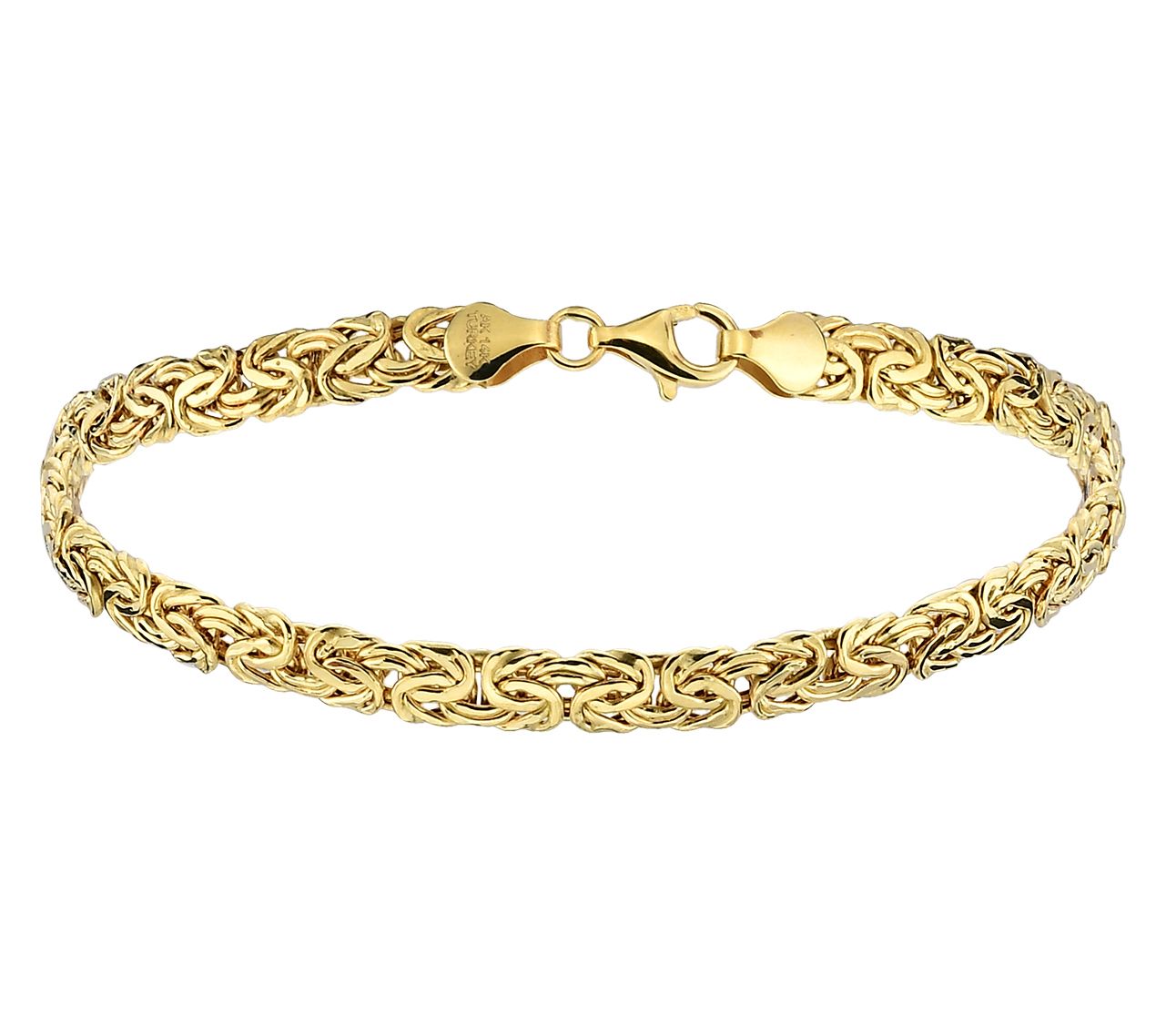 Adorna 14K Gold 5mm Polished Byzantine Chain Bracelet - QVC.com