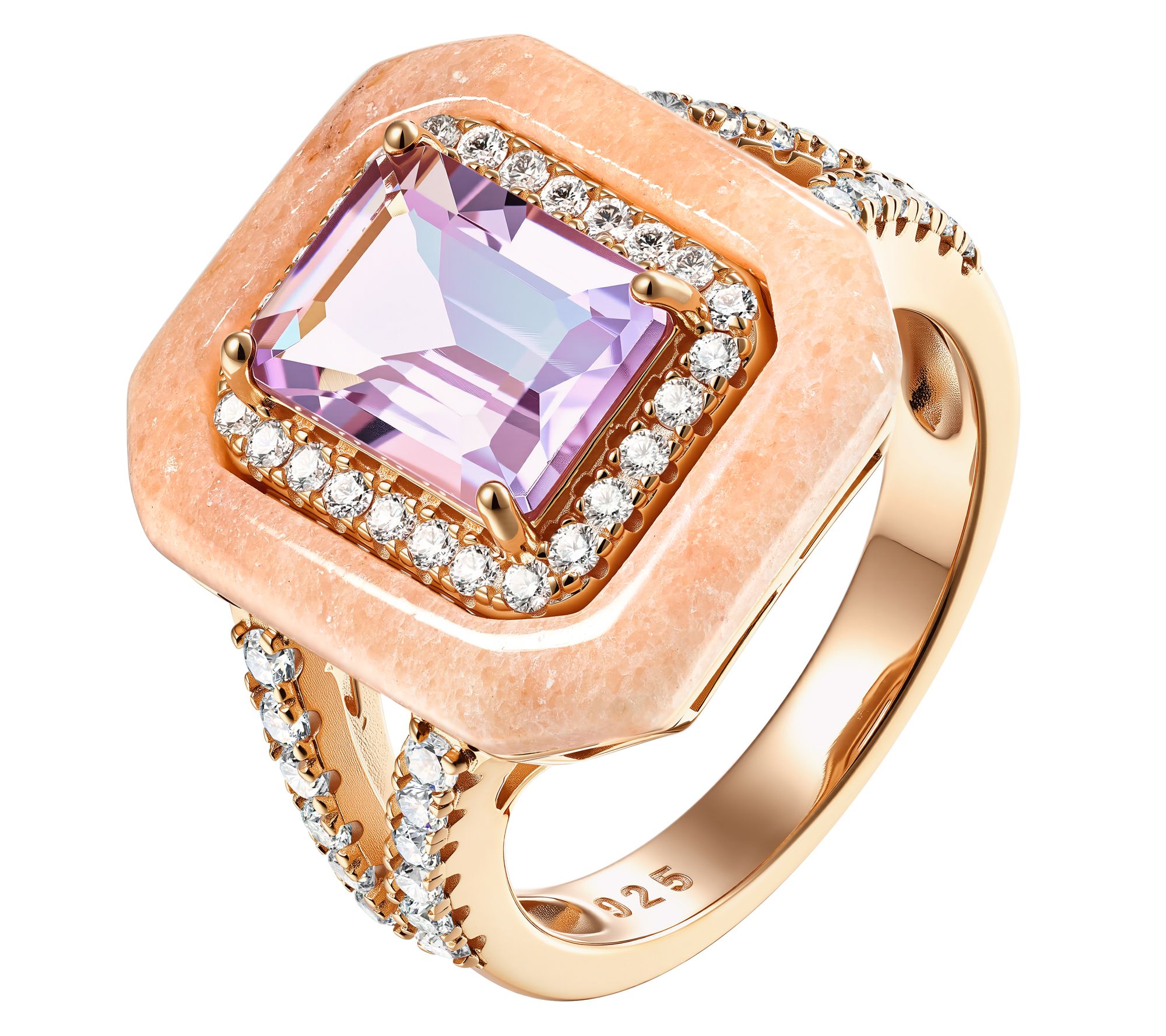 JEN by Jennifer Miller Multi-Gemstone Halo Ring, 14K Plated - QVC.com