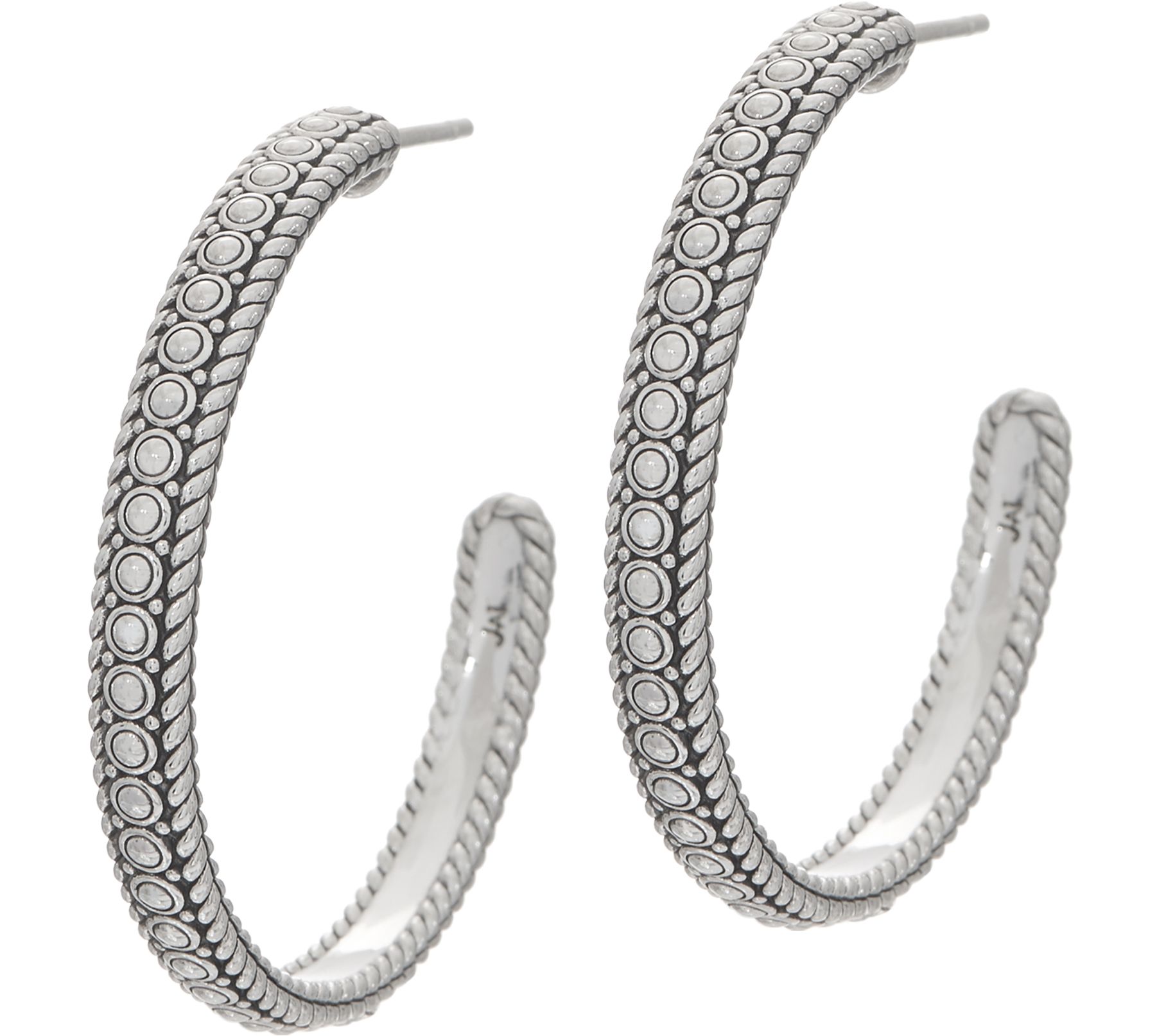 JAI Sterling Silver Kalahari 1-1/2" Hoop Earrings - QVC.com