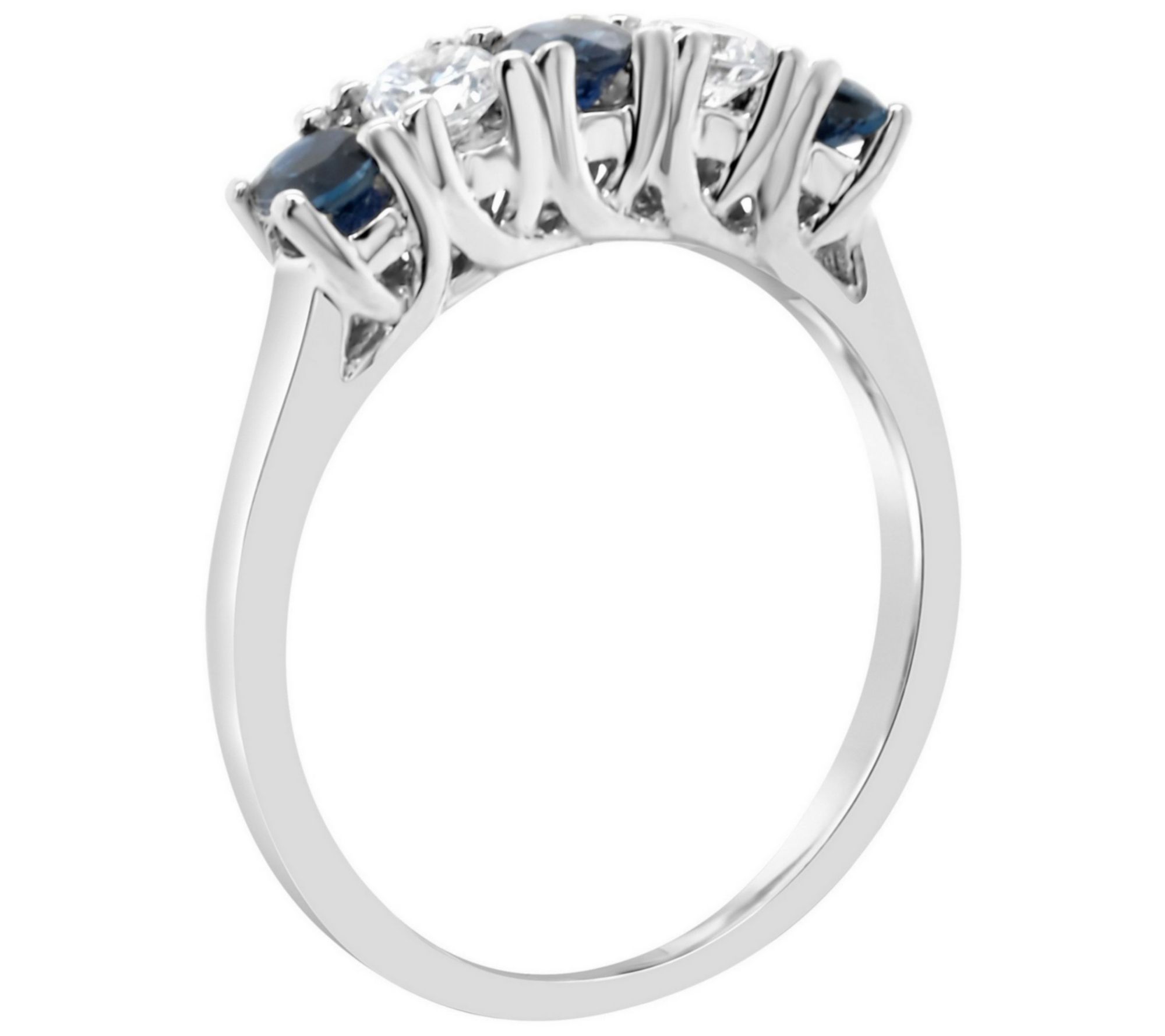 Affinity 14K 5-Stone 1/3 cttw Diamond and Sapphire Band Ring - QVC.com