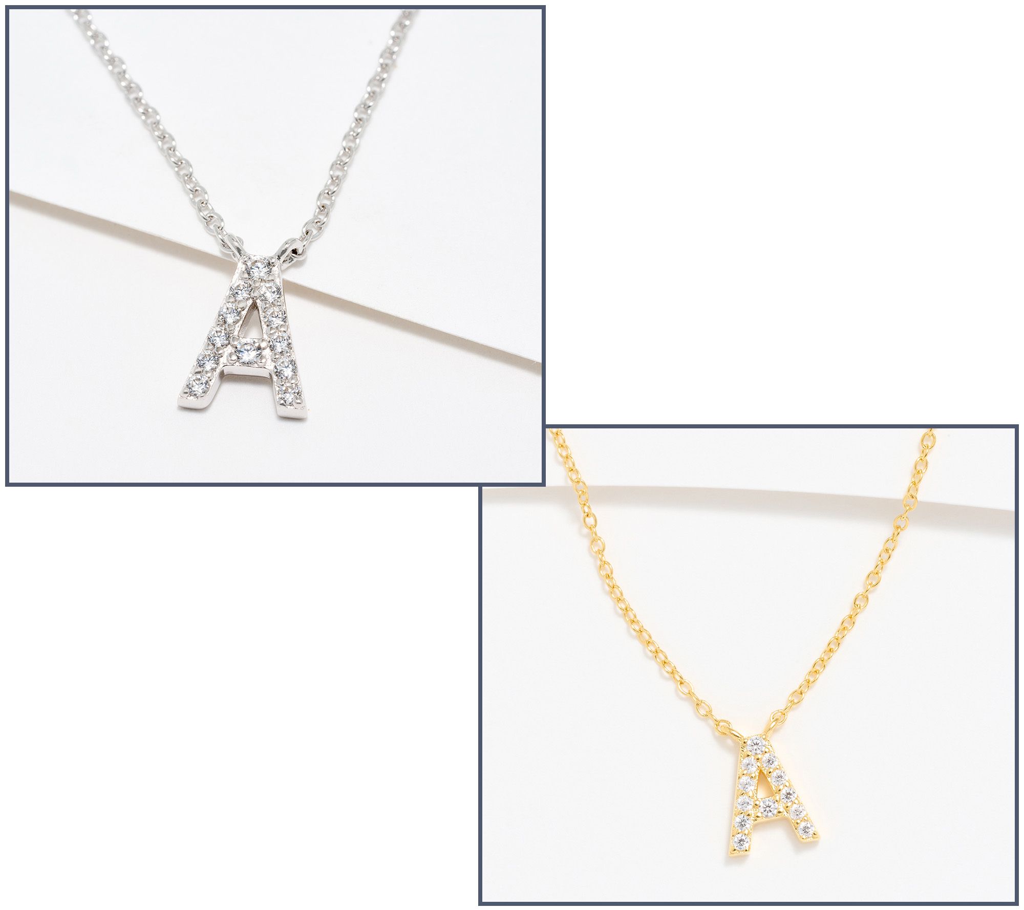 Diamonique x Kathy Levine A to Z Initial Pendant Necklace SS QVC