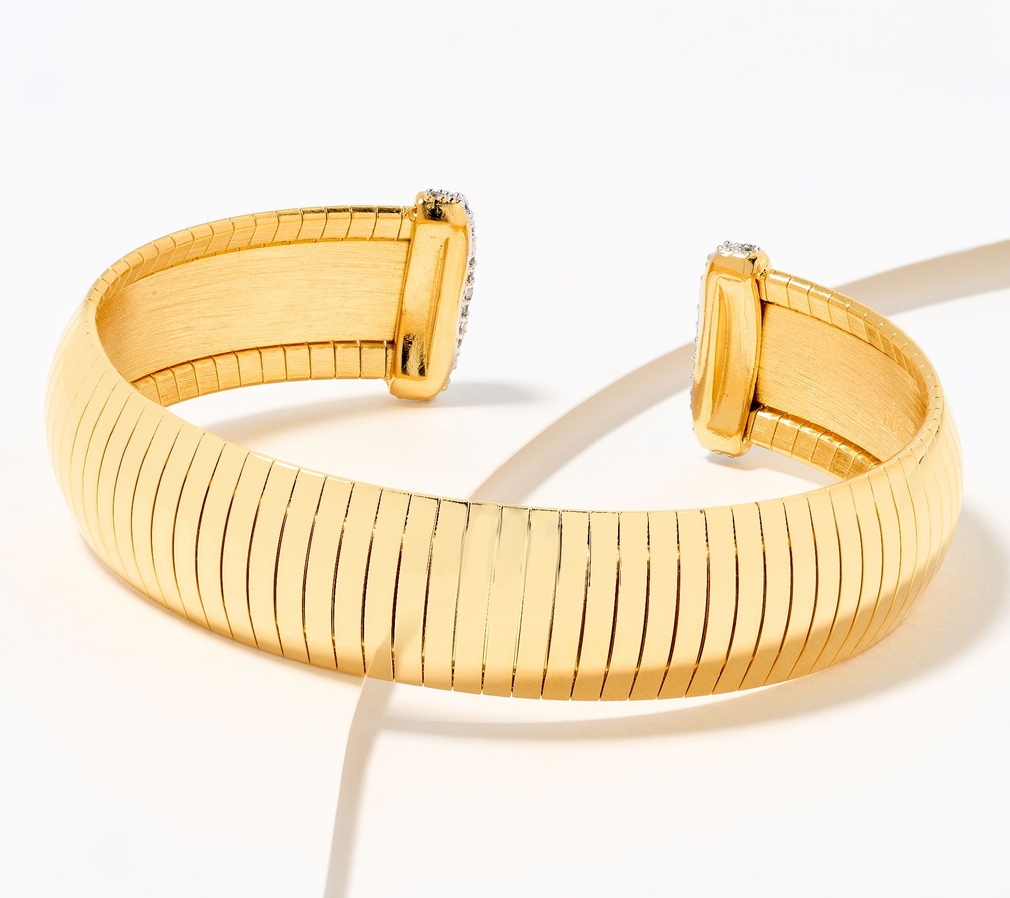 "As Is" David Markstein Bronze 0.8cttw White Topaz Omega Bracelet - QVC.com