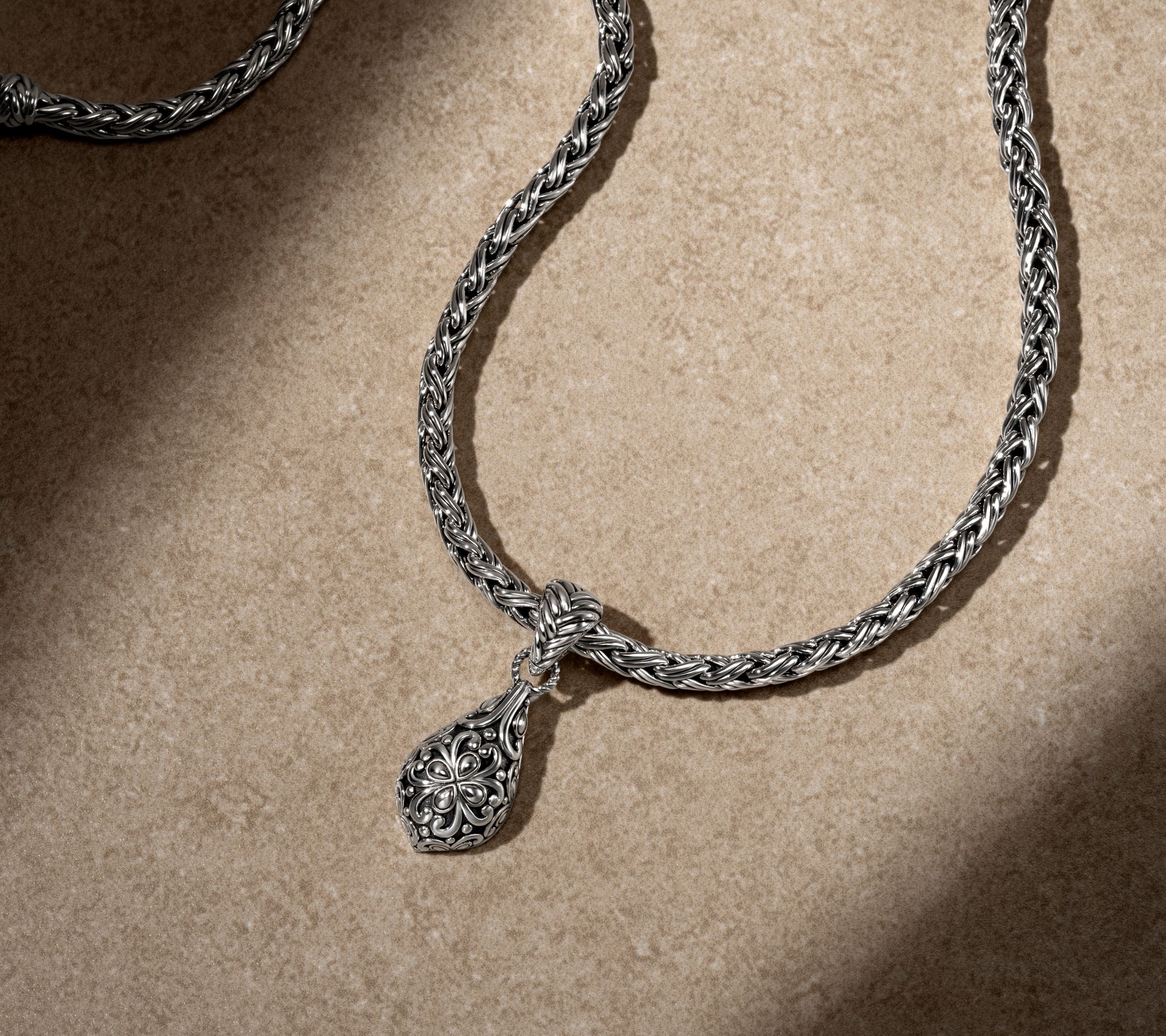 JAI Sterling Silver Heritage Lotus Textured Enhancer, 7.0g - QVC.com