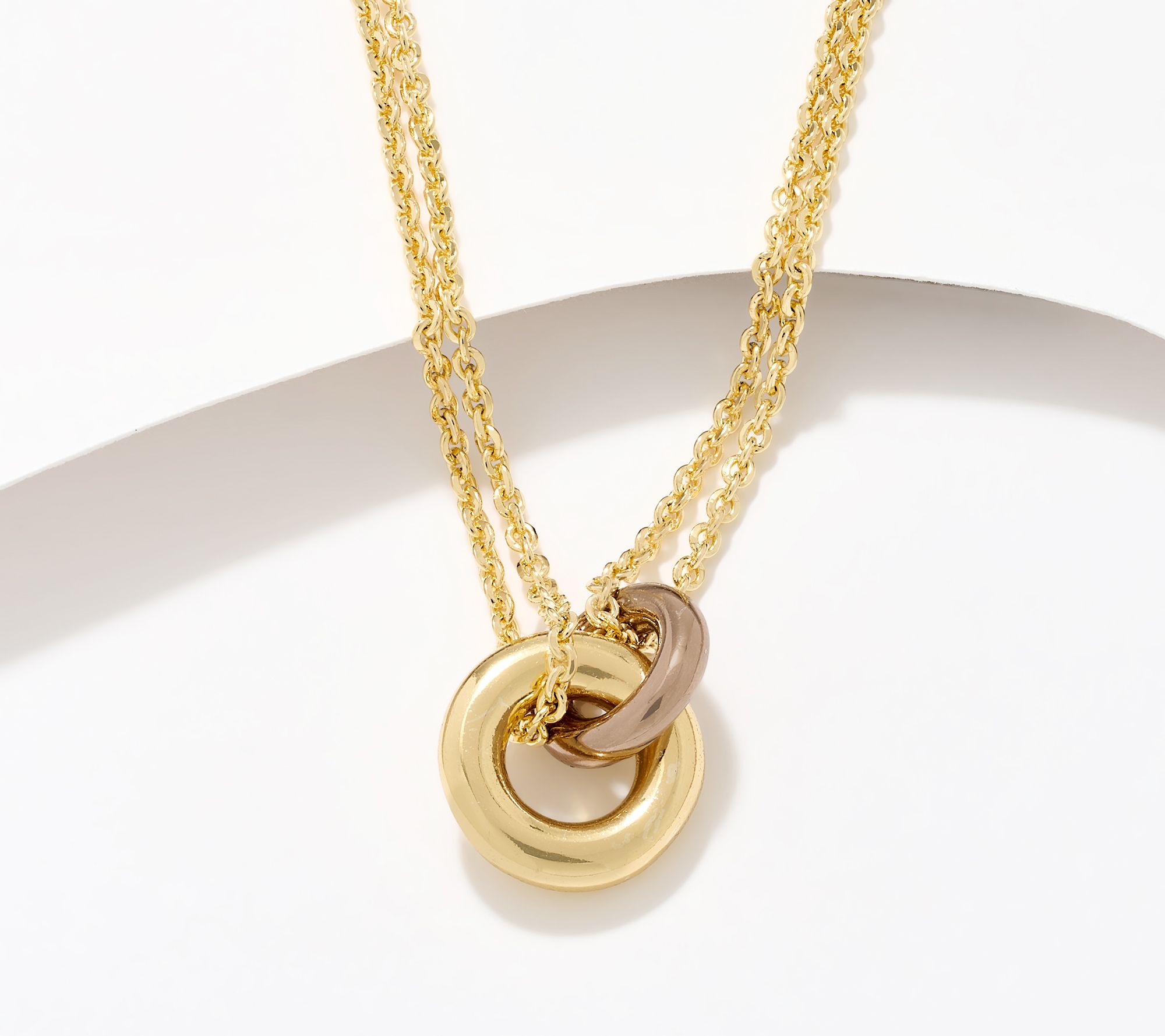 David Markstein Bronze "Two Circles, One Love" Necklace - QVC.com