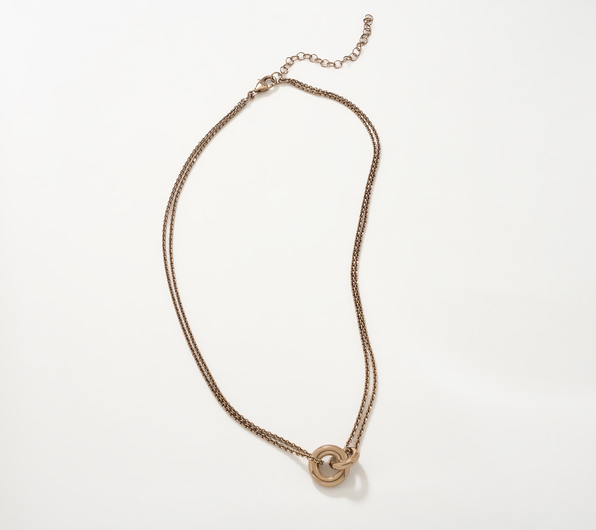 David Markstein Bronze "Two Circles, One Love" Necklace - QVC.com