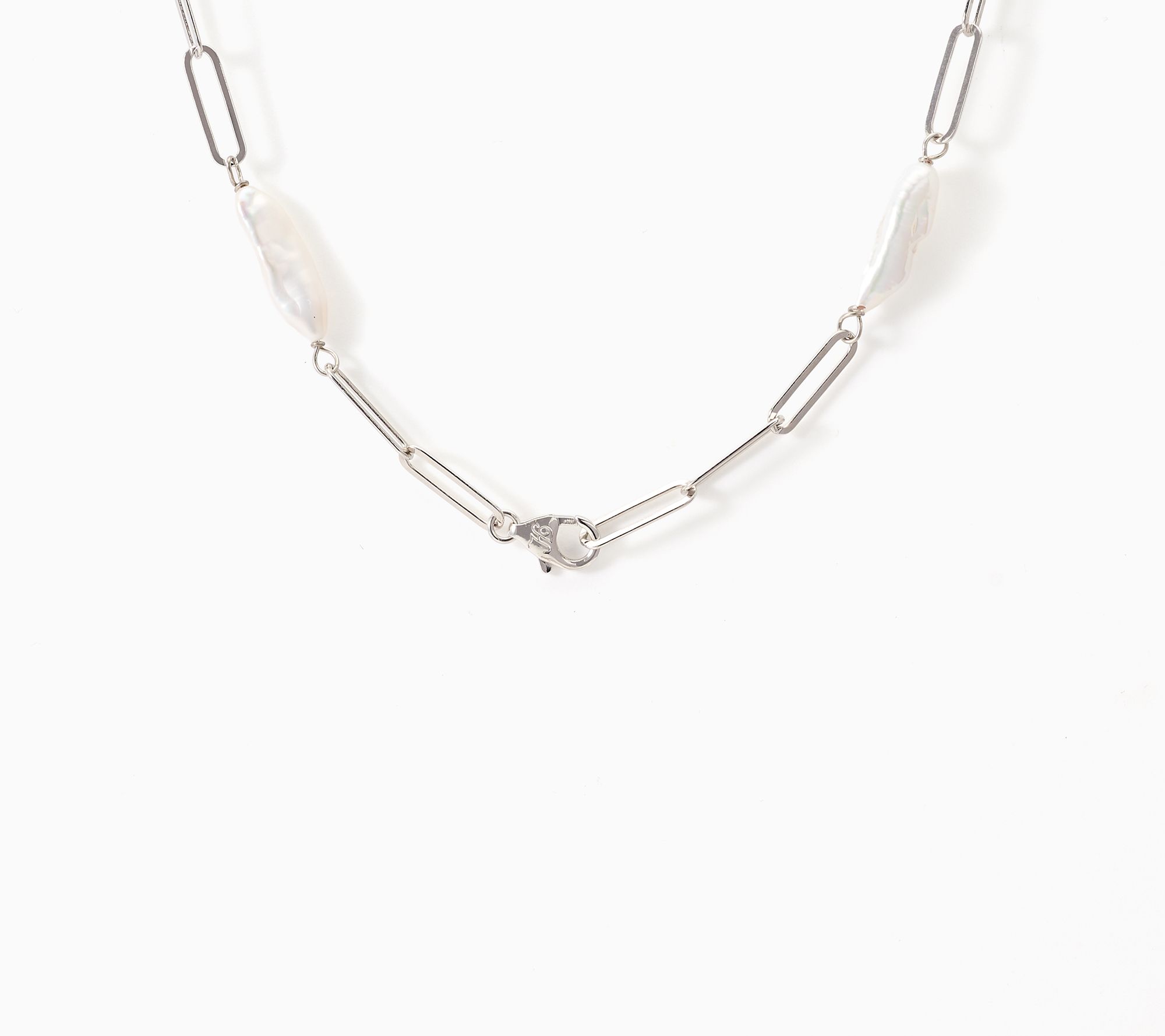 Honora Bronze Cultured Pearl Liquid Paperclip Chain Necklace 18" - QVC.com