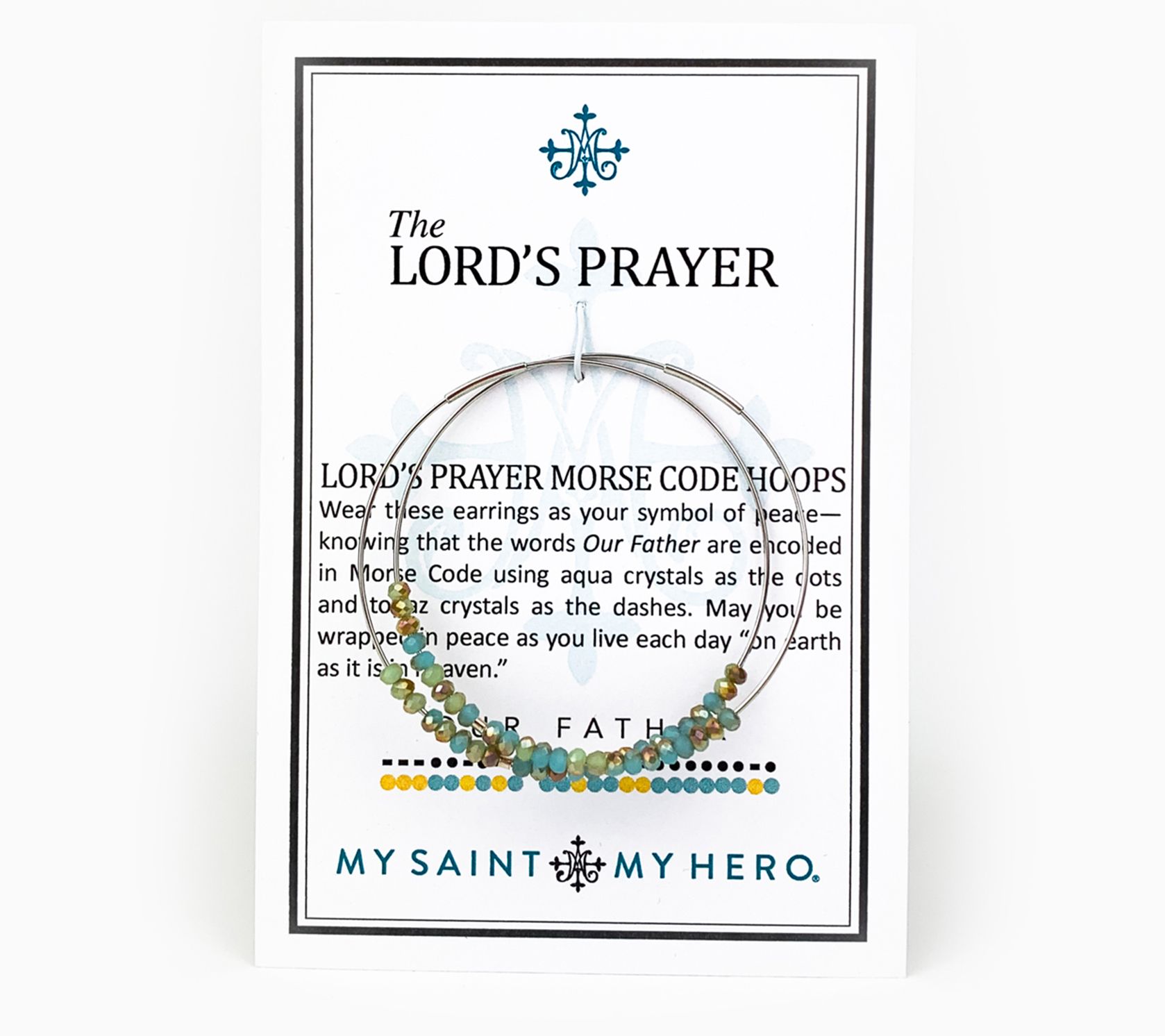 My Saint My Hero Lord's Prayer Morse Code H oopEarrings - QVC.com
