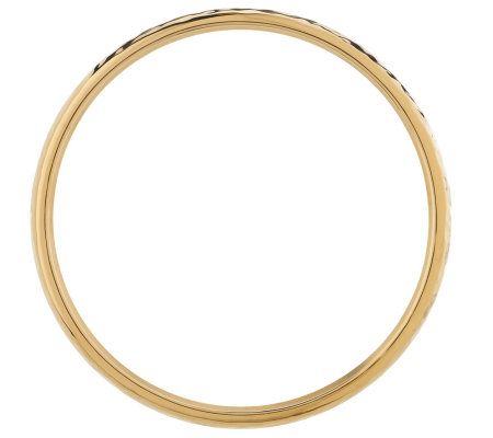 "As Is" Stainless Steel HammeredTexture Slip-On Bangle Bracelet - QVC.com