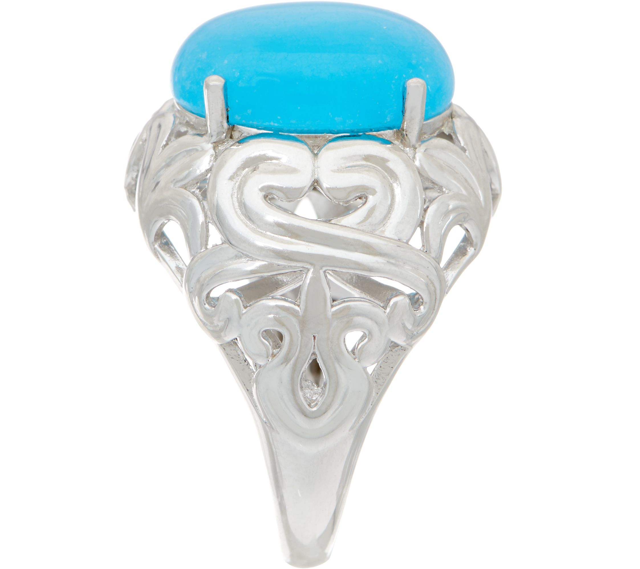 "As Is" Oval Jade Sterling Silver Ring - QVC.com