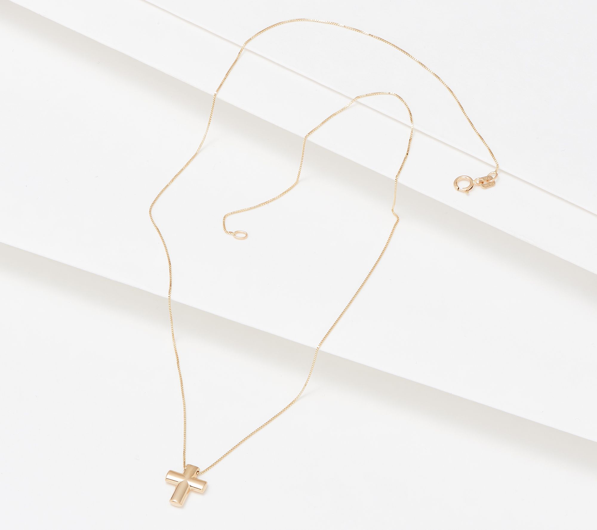 EternaGold Petite Cross Necklace, 14K Gold - QVC.com